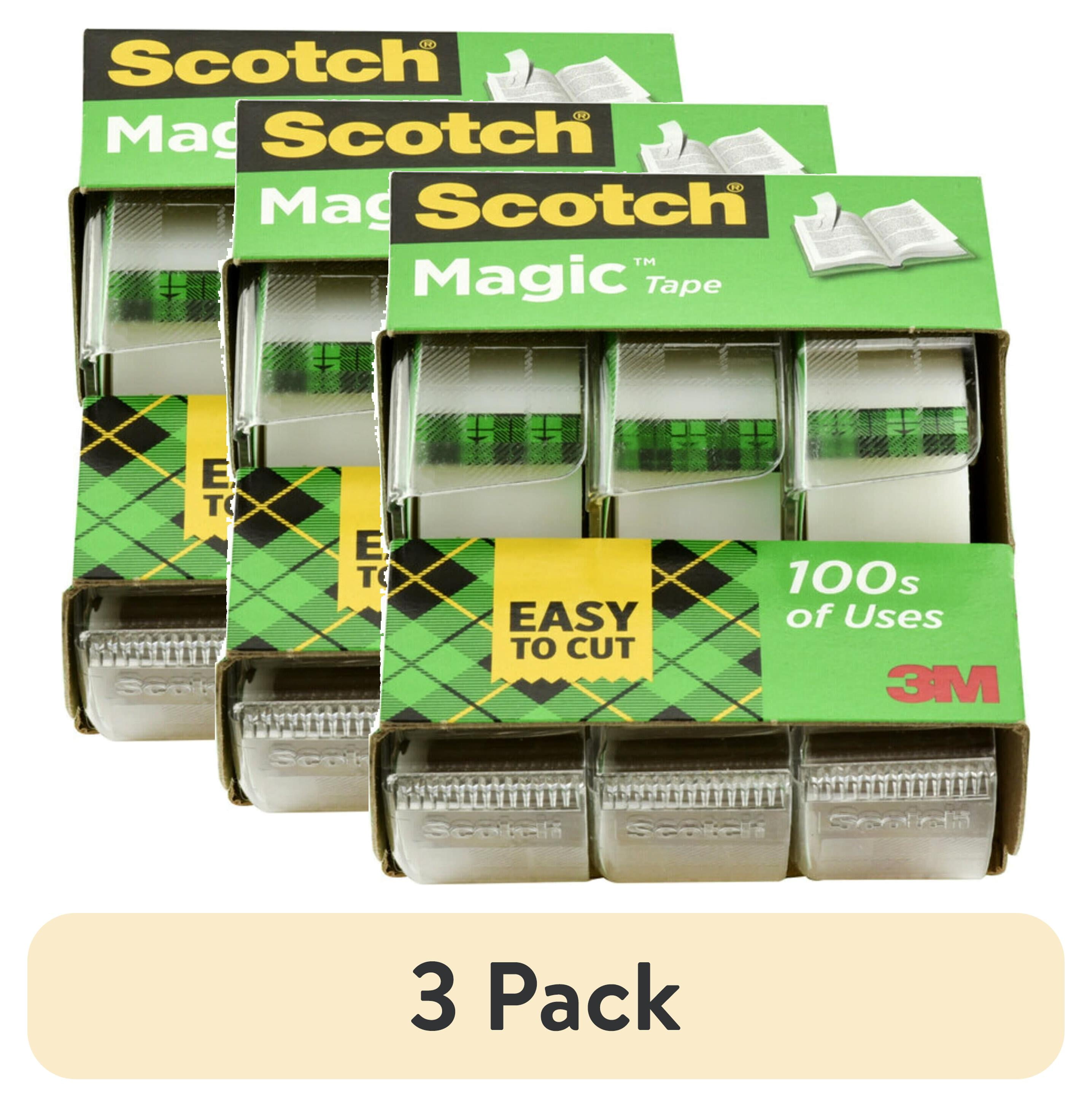 (3 pack) Scotch Magic Tape Dispenser, Clear, ¾ in. x 325 in., 3 ...