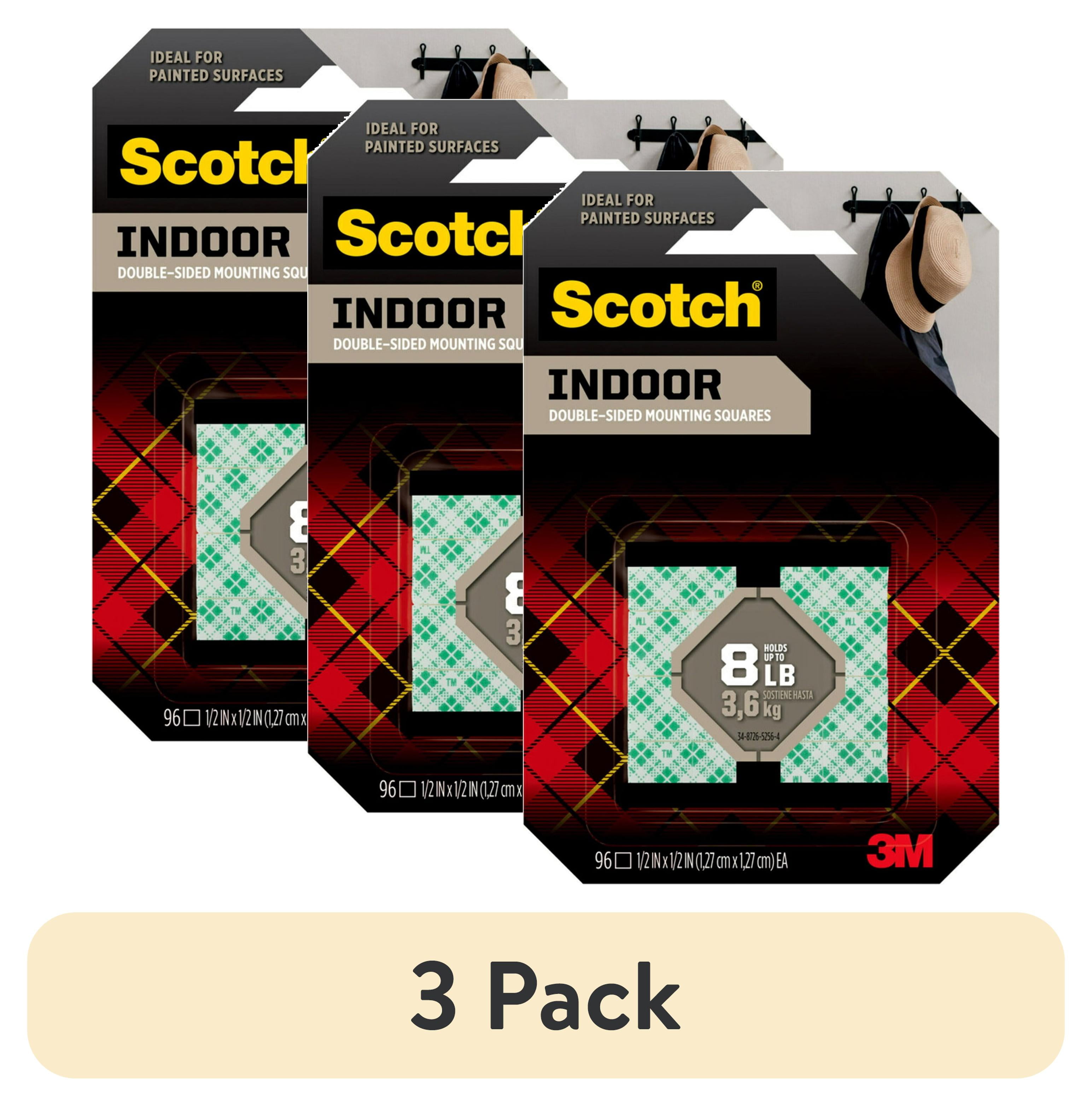 (3 pack) Scotch Permanent Mounting Squares, .5" x .5", Holds 1/2 lb ...