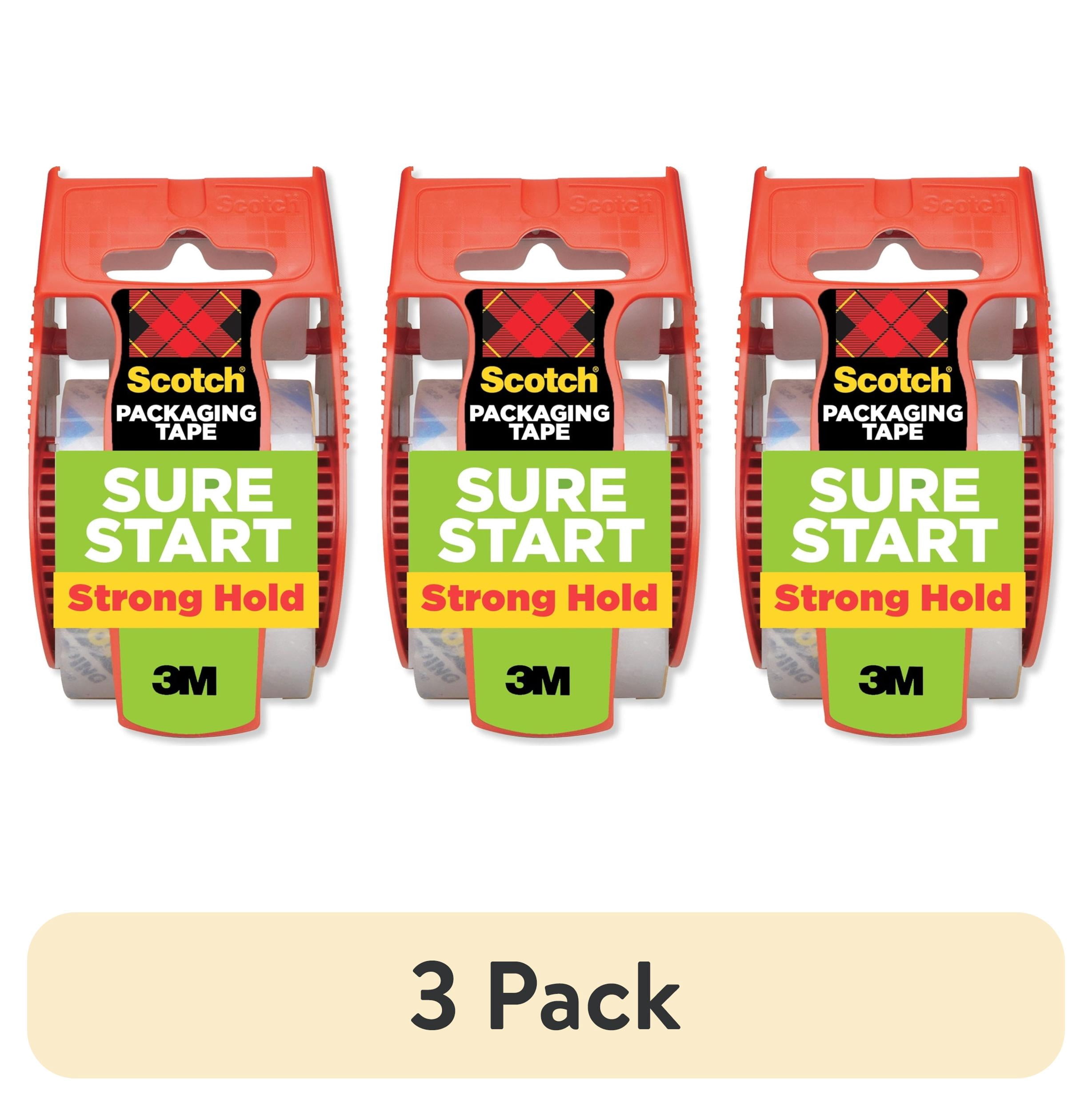 (3 pack) Scotch Sure Start Packaging Tape, Clear, 1.88 in. x 25.6 yd, 1 ...
