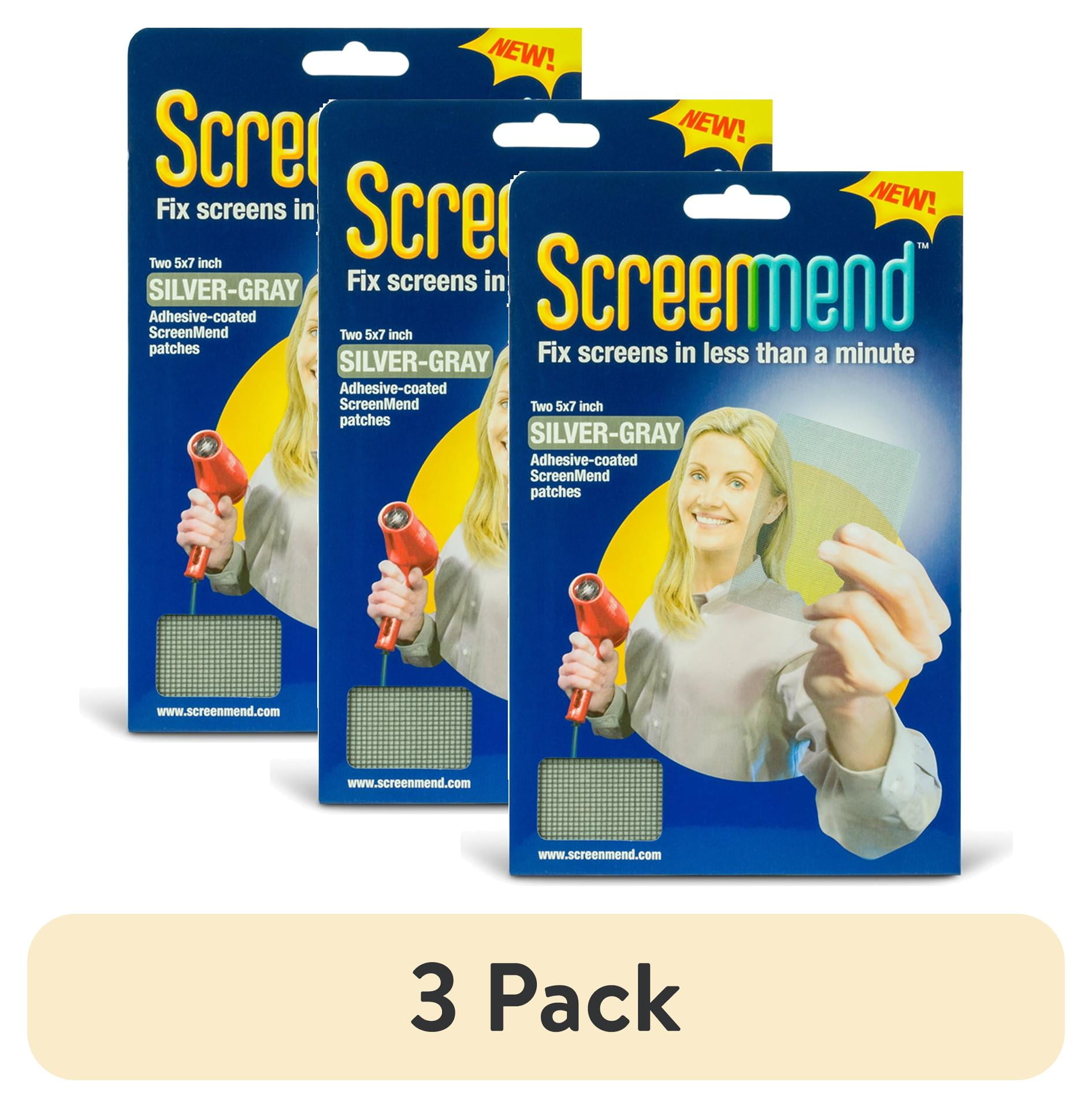(3 pack) ScreenMend Screen Repair Patch, 7”x 5” x 0.06", Gray, 2 Pack ...