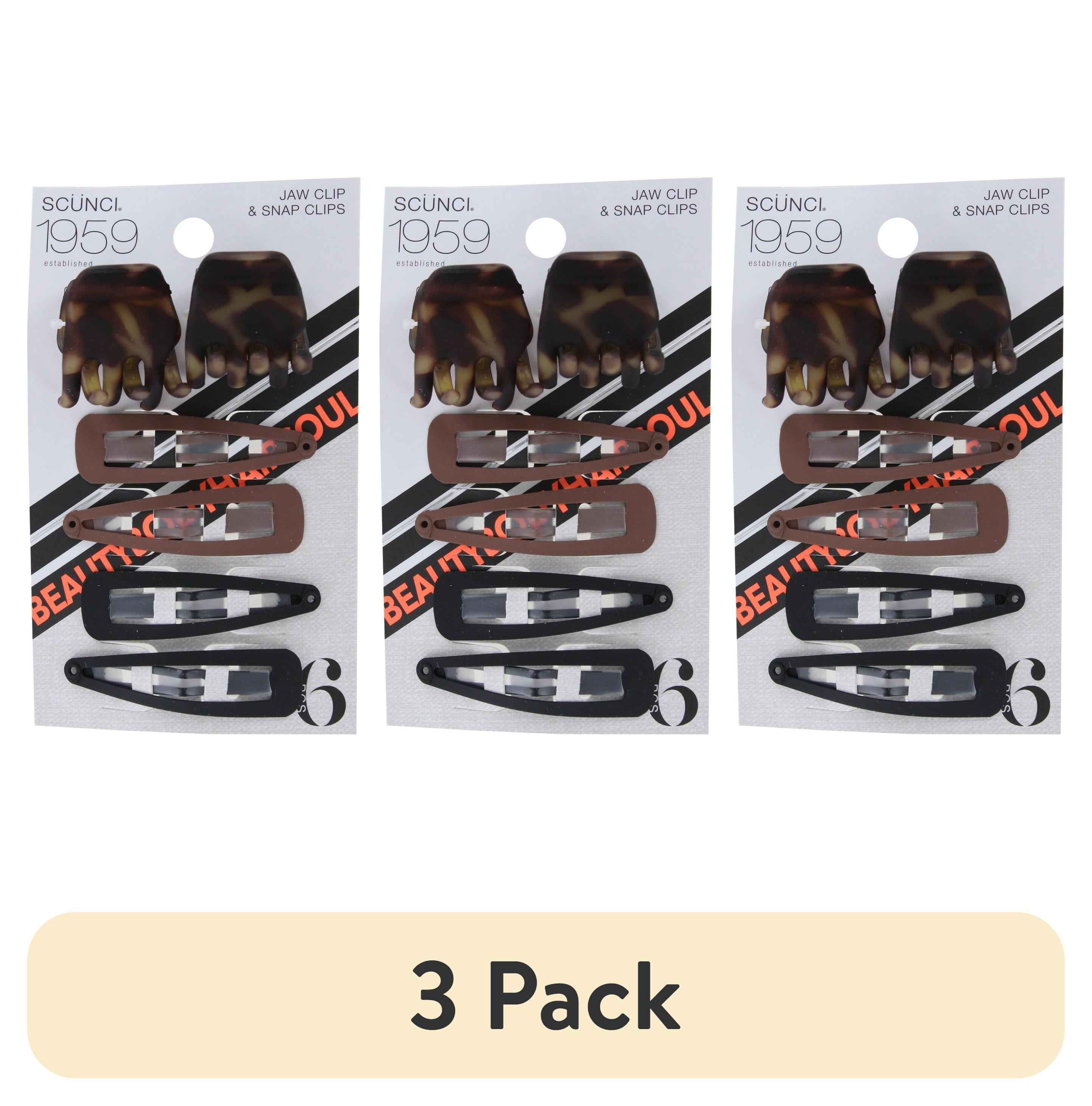 (3 pack) Scunci 1959 No-Slip Grip Hair Jaw Clips and Snap Clips ...