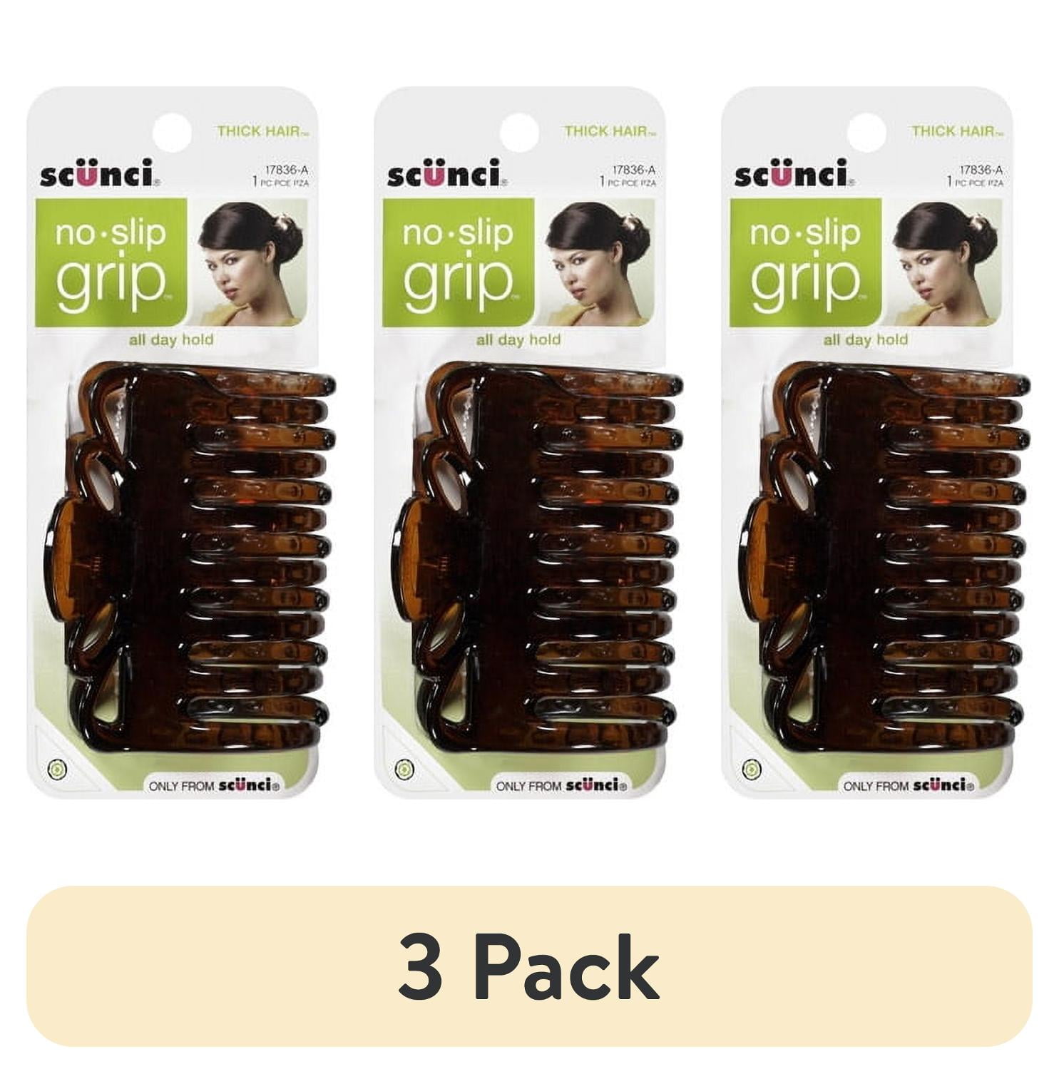 (3 pack) Scunci Extra Large Claw/Jaw Clip No-Slip Grip, Adjusts to Most ...