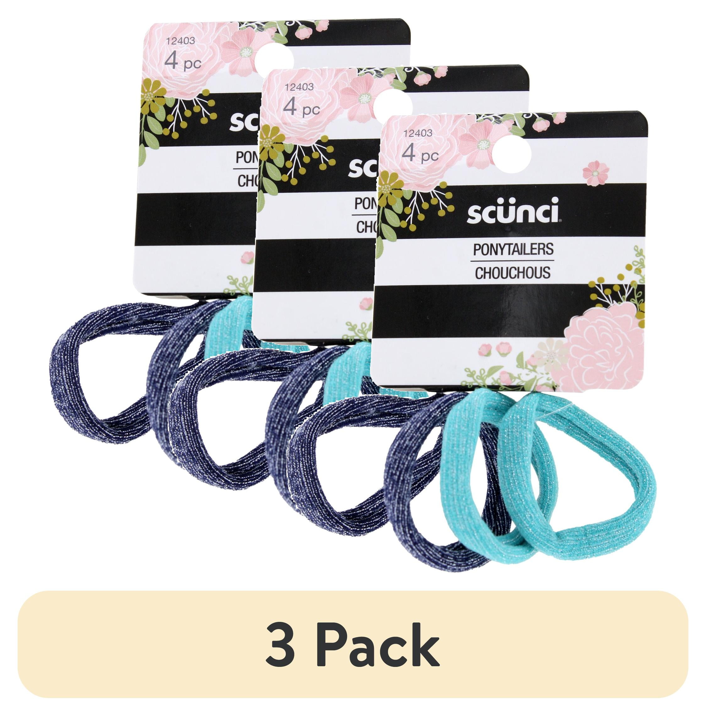 (3 pack) Scunci Hair Ponytailers, Assorted Colors, 4-Pieces - Walmart.com