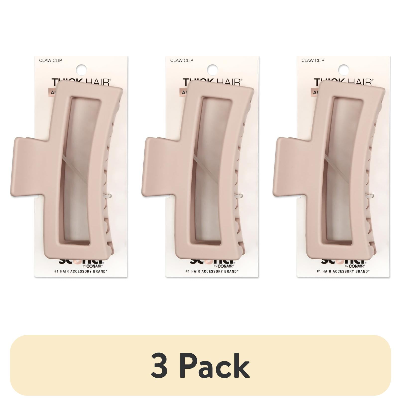 (3 pack) Scunci Soft Touch Open Cut Rectangle Claw Clip, Blush Beige, 1 ...