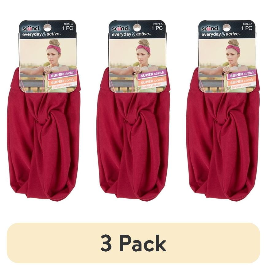 (3 pack) Scunci Wide Turban with Printed Reflective U - Black - Walmart.com