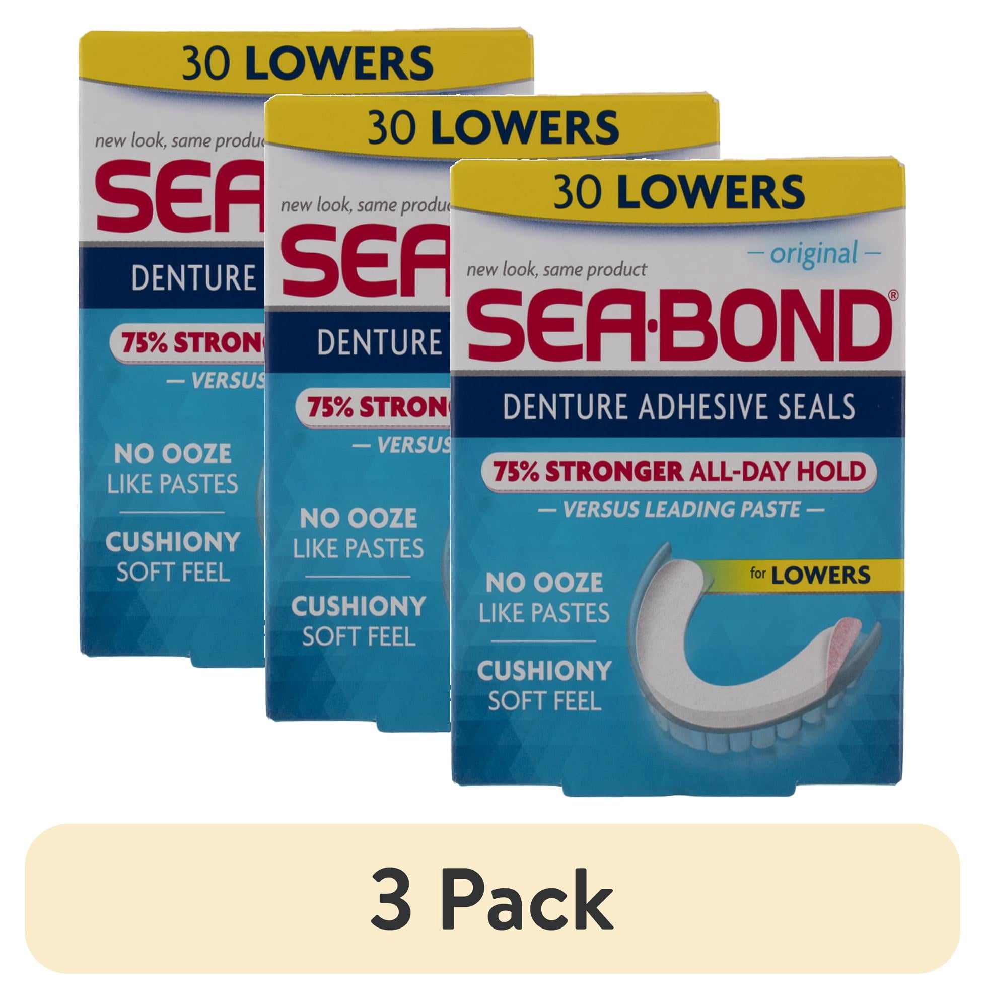 (3 pack) Sea-Bond Lower Adhesive Denture Seals, Original, 30 Ct ...
