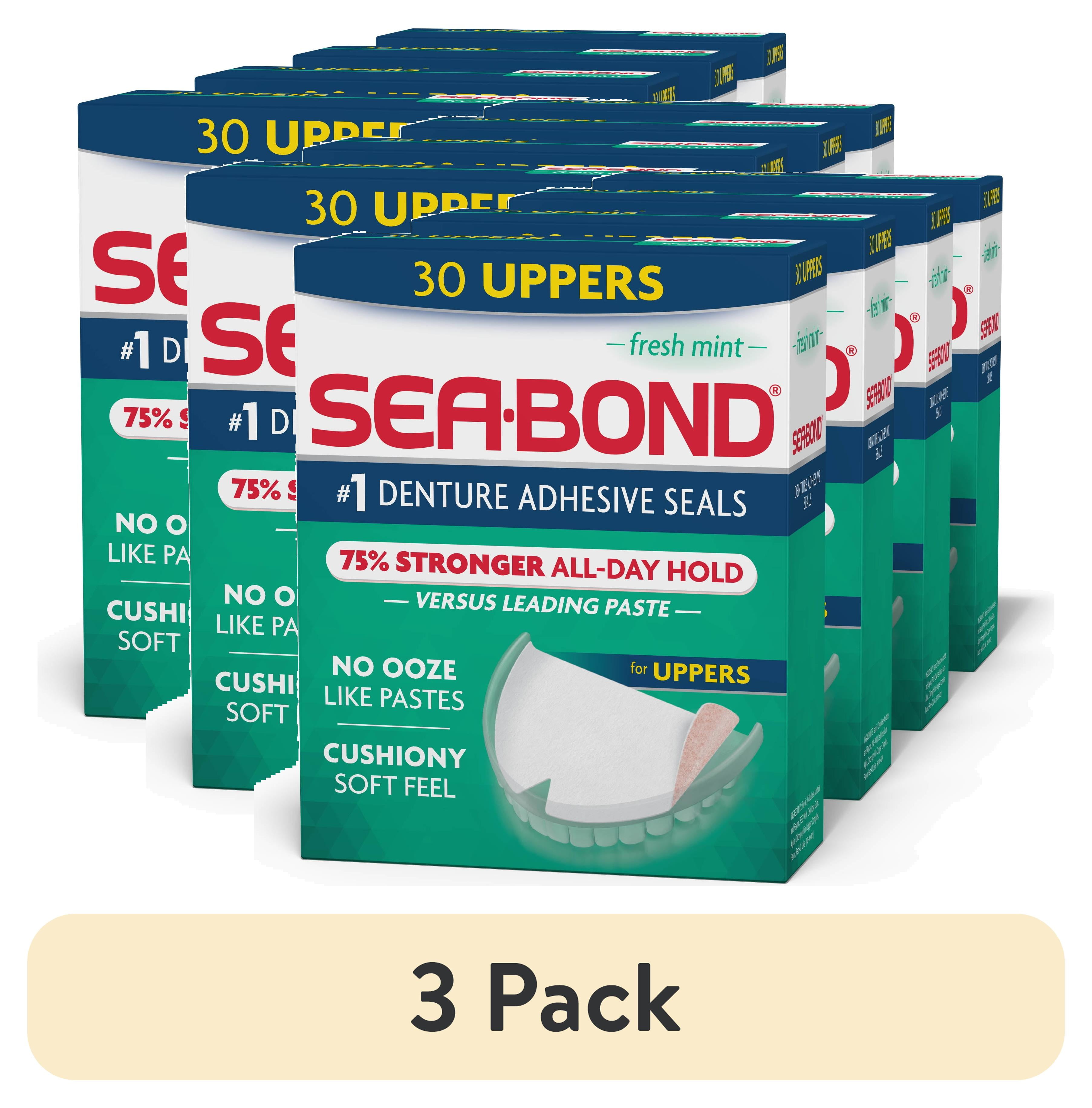 (12 pack) Sea-Bond Secure Denture Adhesive Seals, Fresh Mint Uppers ...