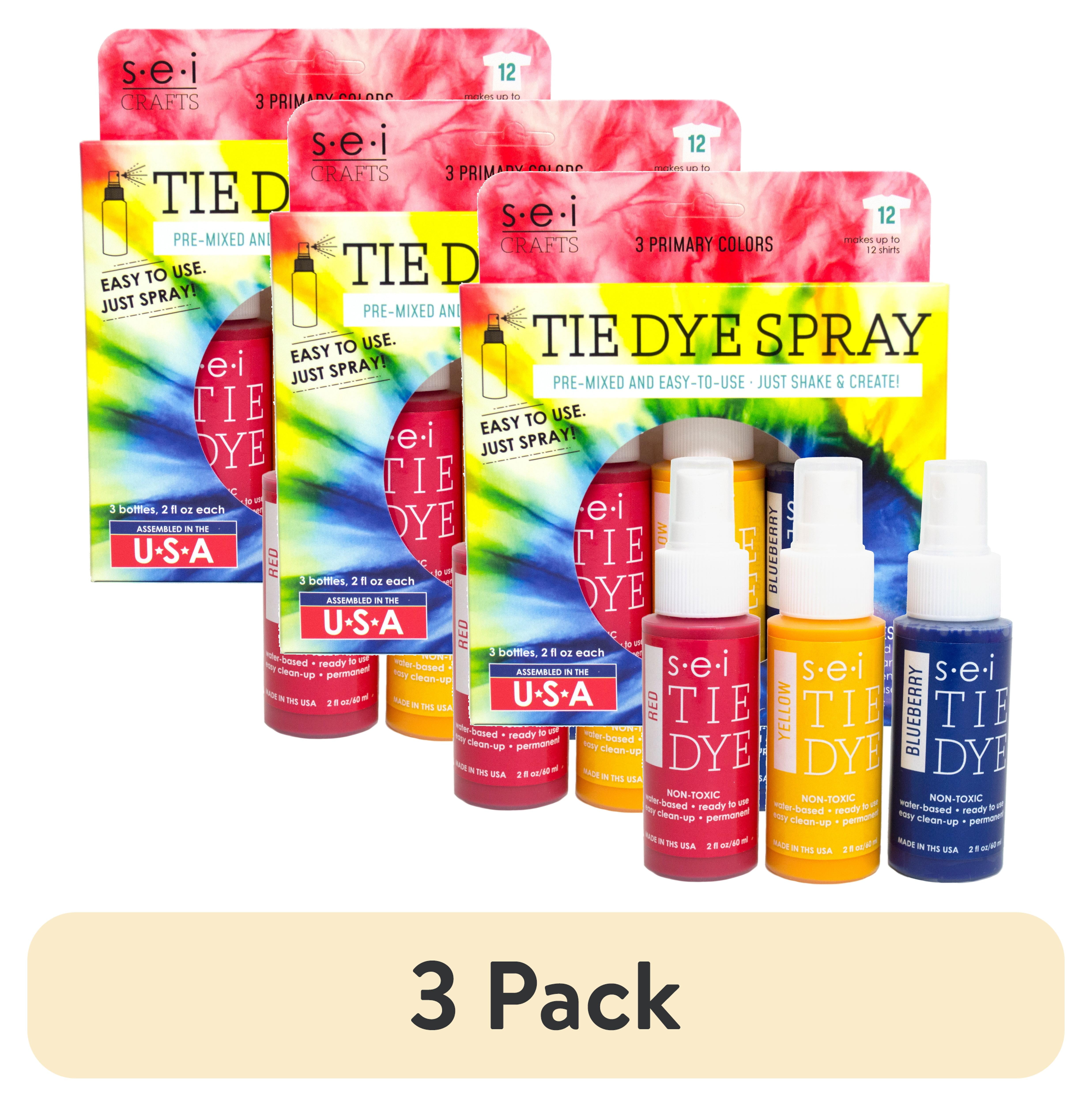 (3 pack) Sei Primary Tie Dye Kit, Craft and Fabric Spray, 3 Colors ...