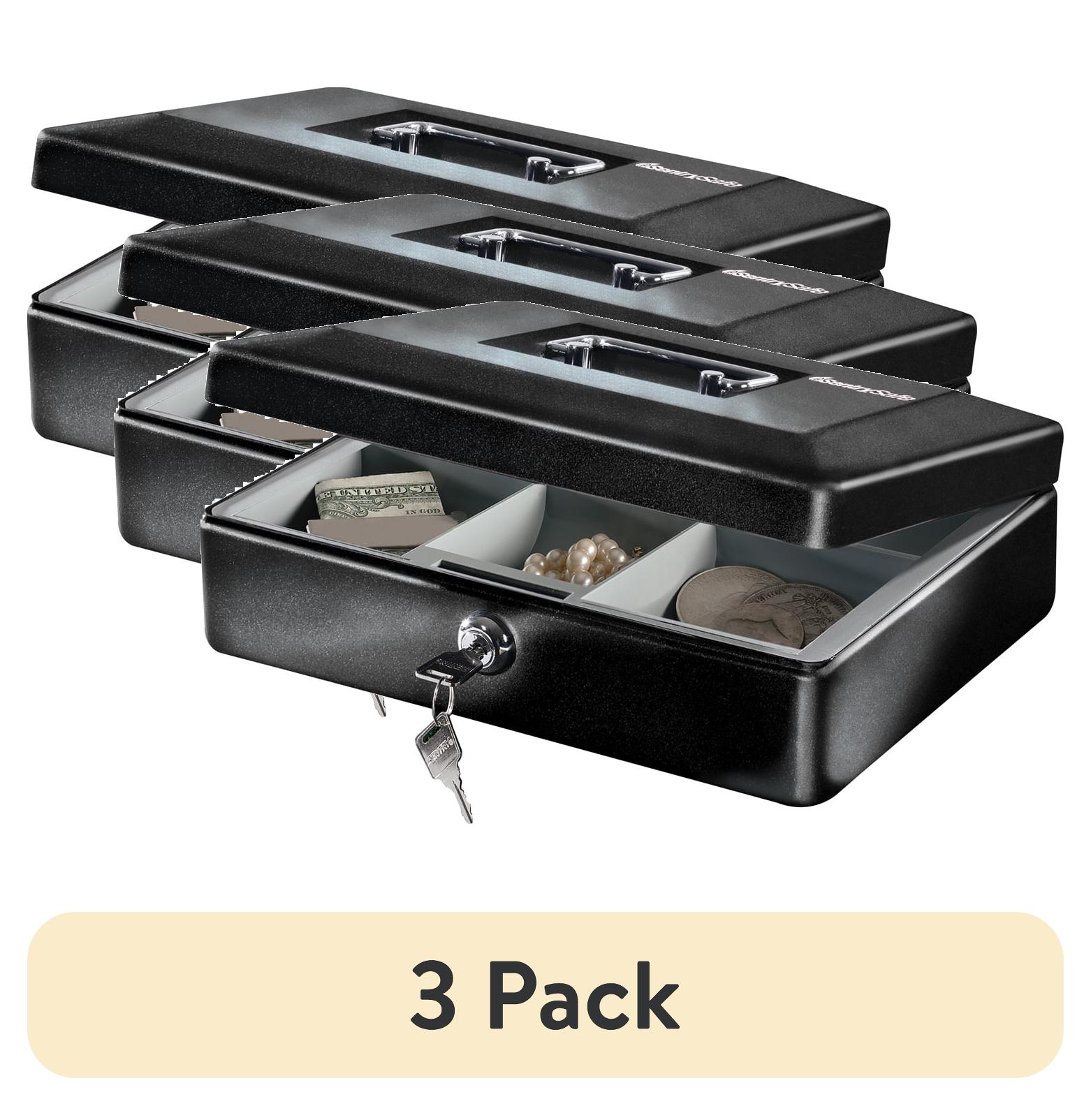 (3 pack) SentrySafe CB-10 Steel Cash Box Safe with Key Lock, 0.12 Cu ...