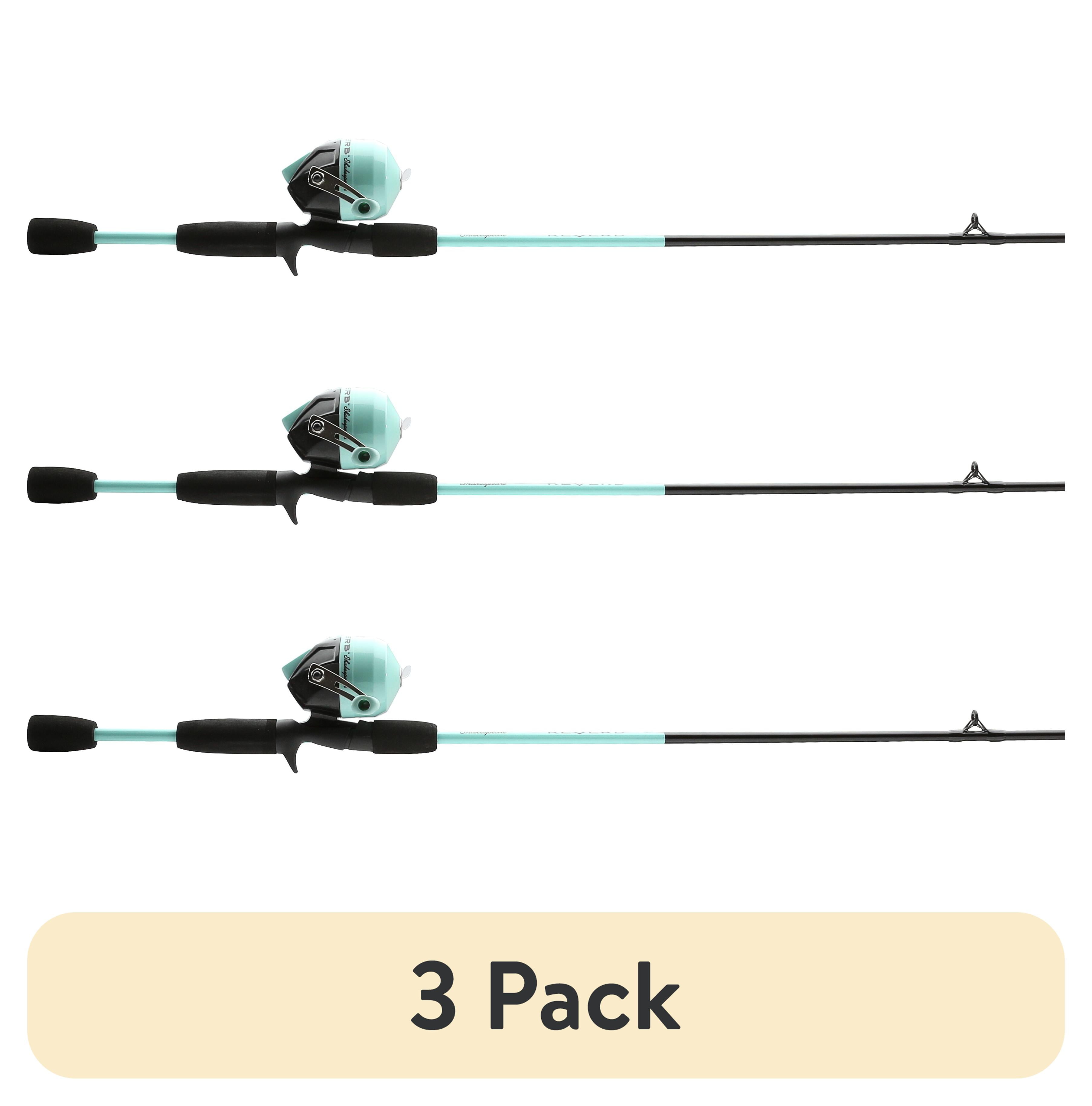 (3 pack) Shakespeare Reverb Spincast Combo, 5'6" Medium Fishing Rod, 10 ...