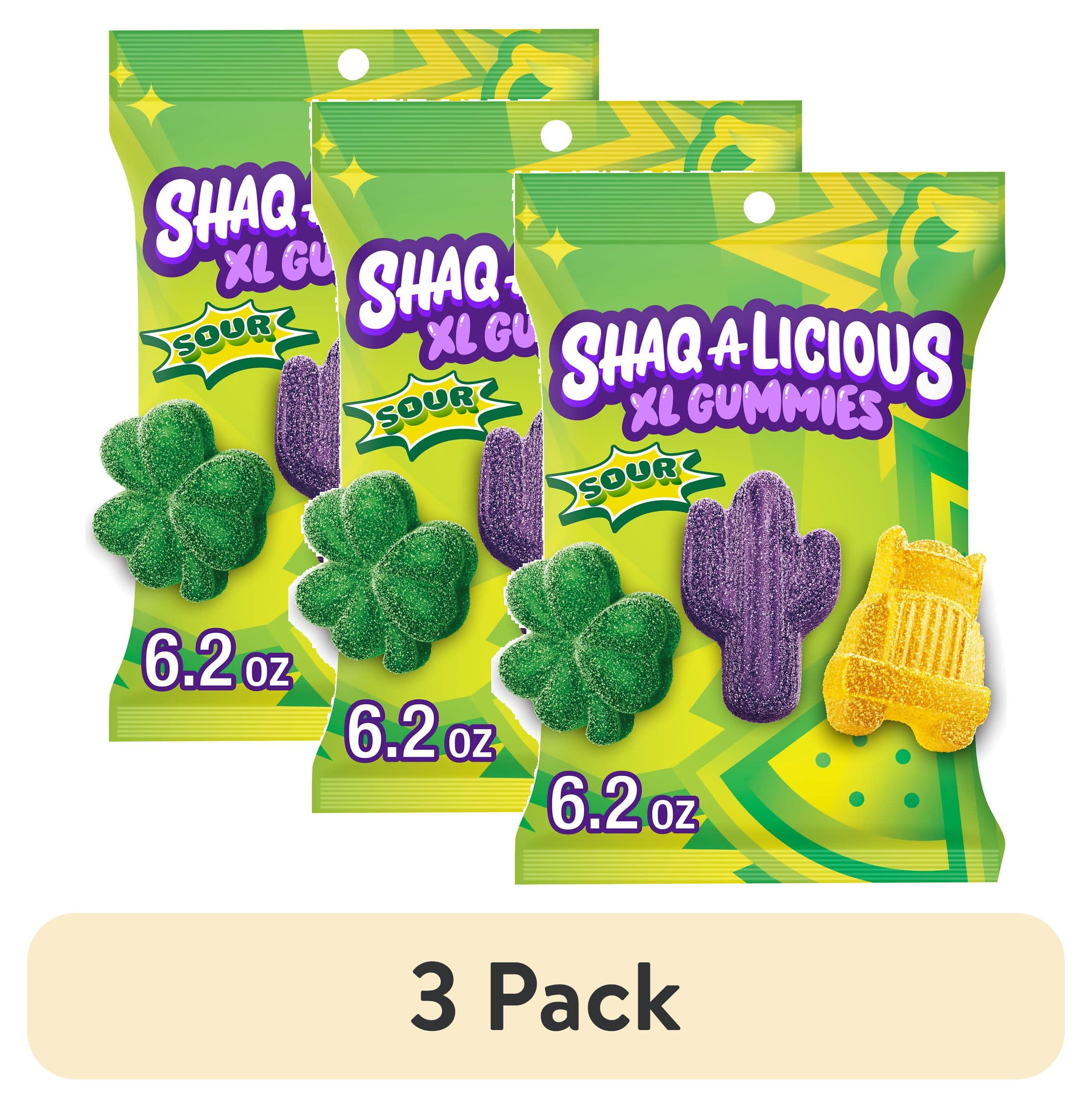 (3 pack) Shaq-A-Licious Xl Gummies Assorted Flavored Sour Chewy Candy ...