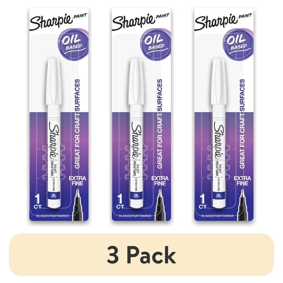 (3 pack) Sharpie Oil-Based Paint Marker, Extra Fine Point, White, 1 ...