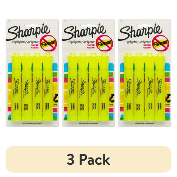(3 pack) Sharpie Tank Style Highlighters, Chisel Tip, Fluorescent ...