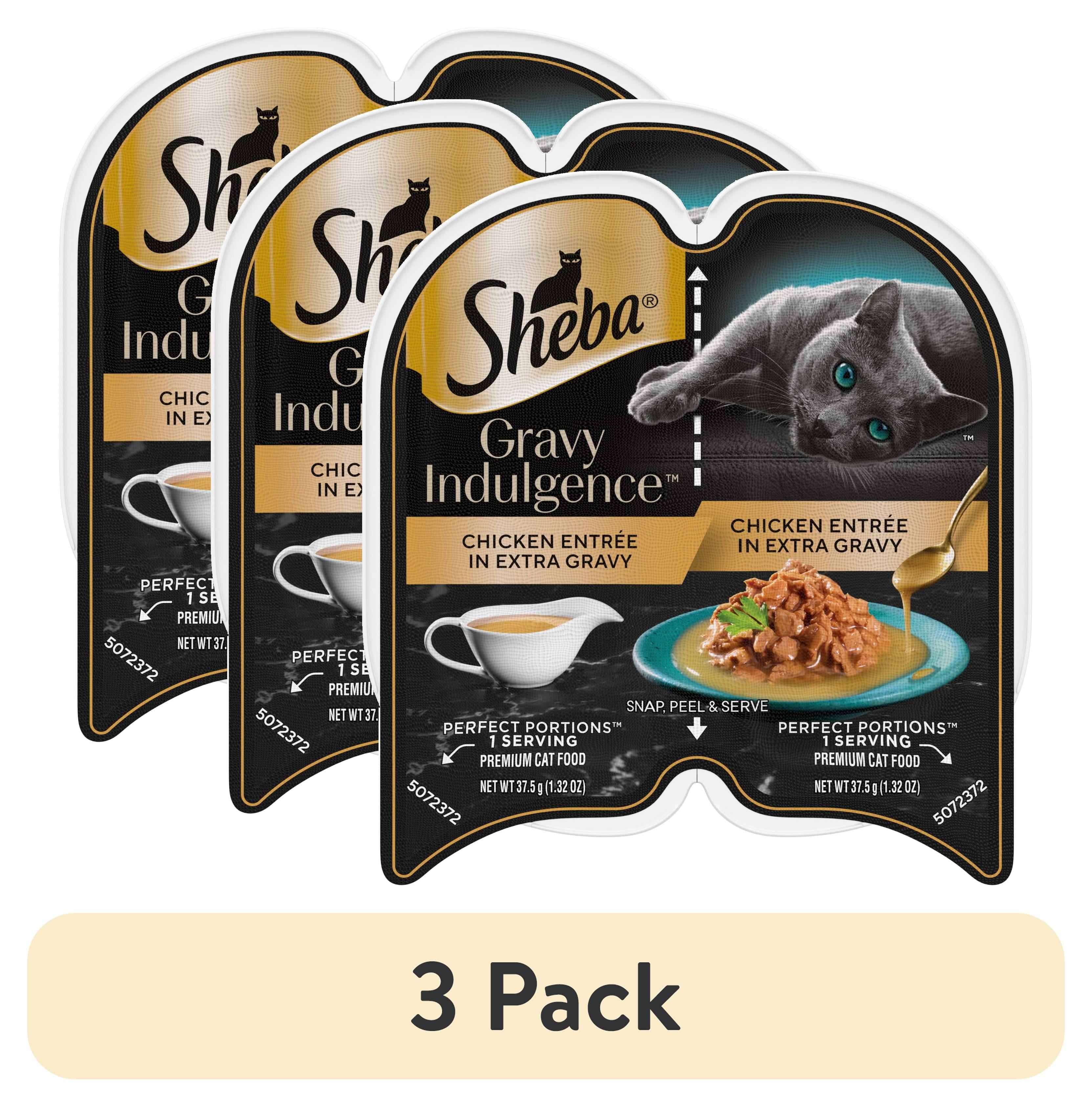 (3 pack) Sheba Gravy Indulgence Chicken Entree in Extra Gravy Cat Food ...