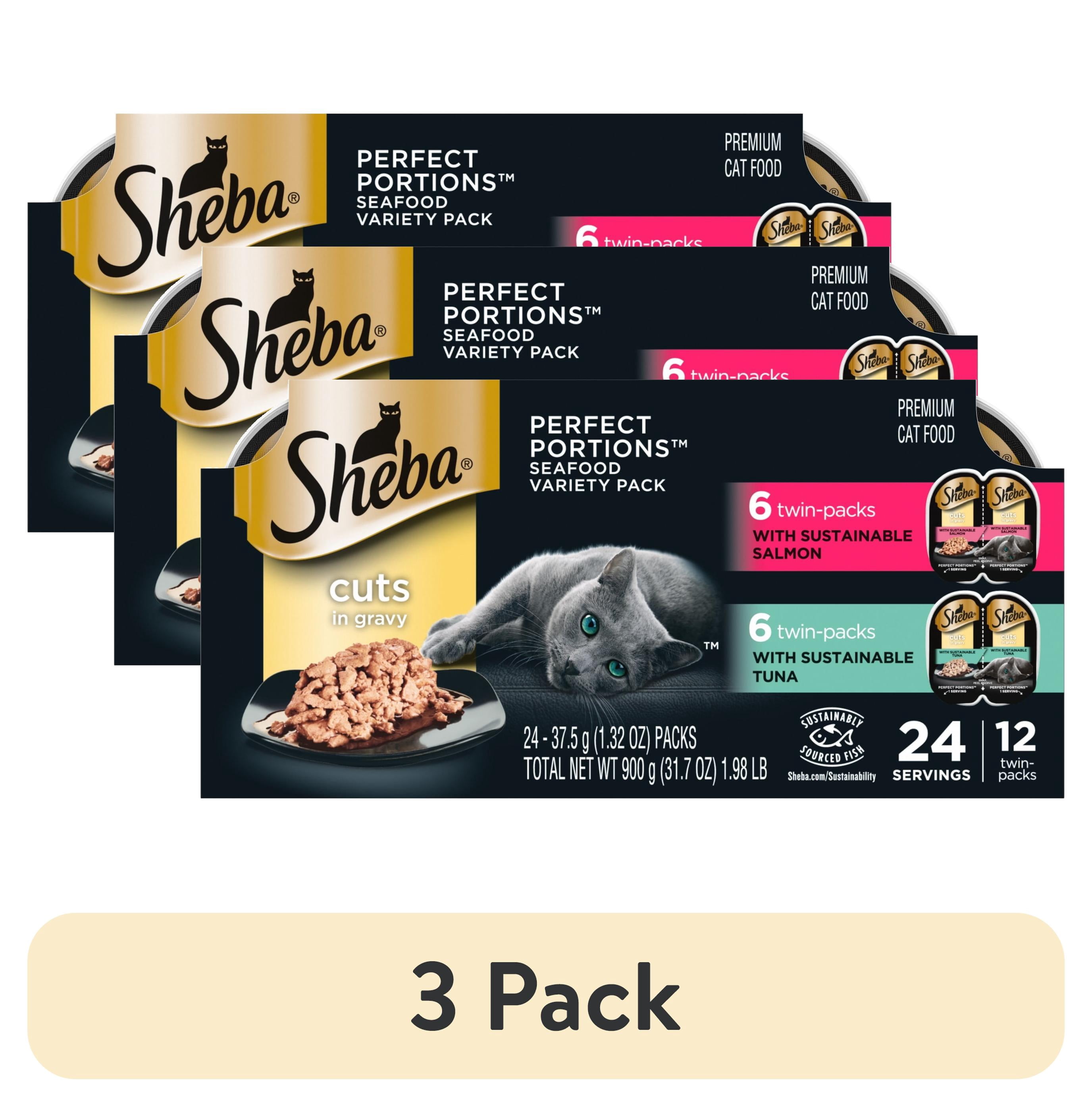 (3 pack) Sheba Perfect Portions Wet Cat Food Cuts in Gravy Variety Pack ...