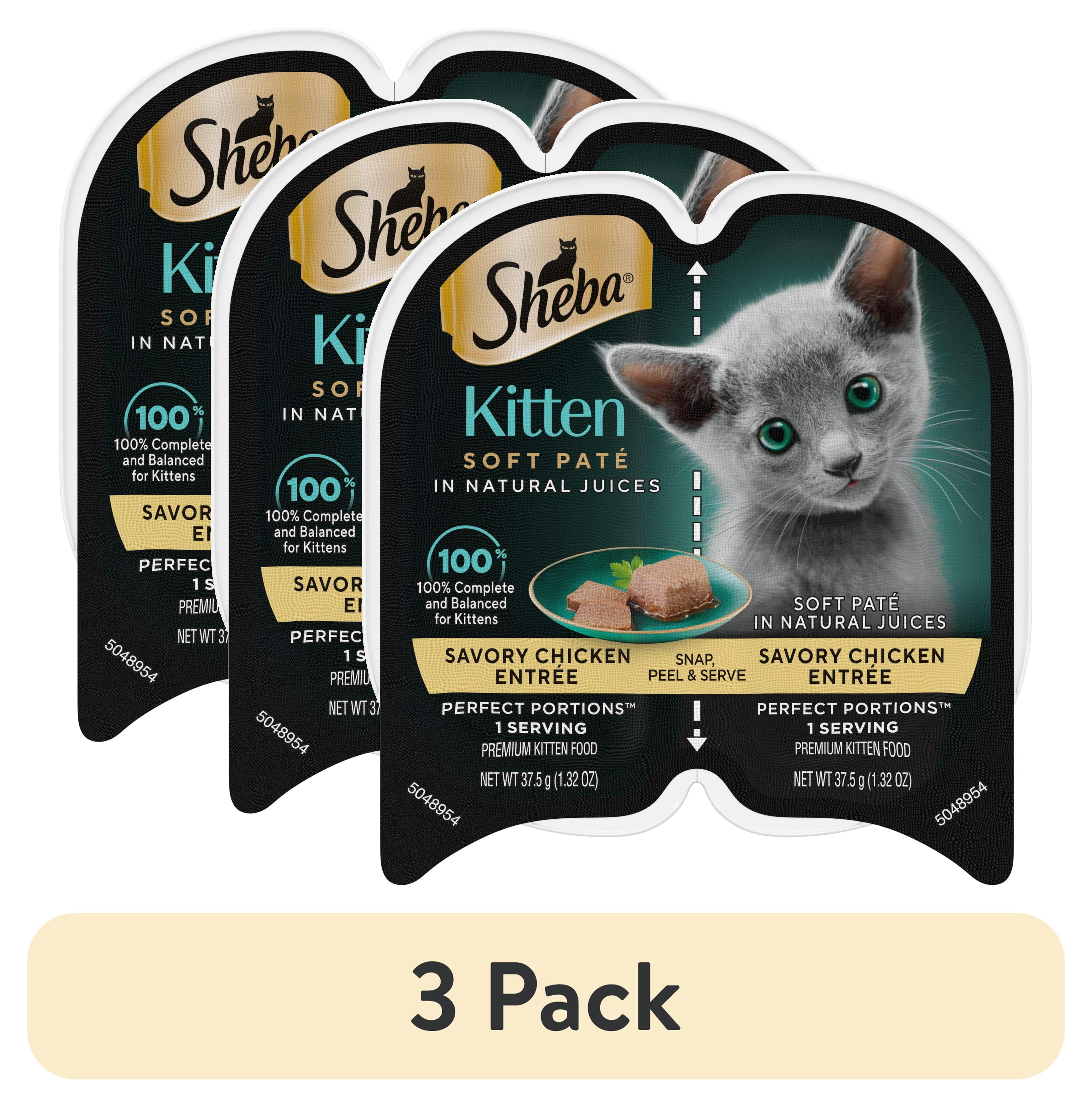 (3 pack) Sheba Perfect Portions Wet Kitten Food Paté Chicken Entree ...