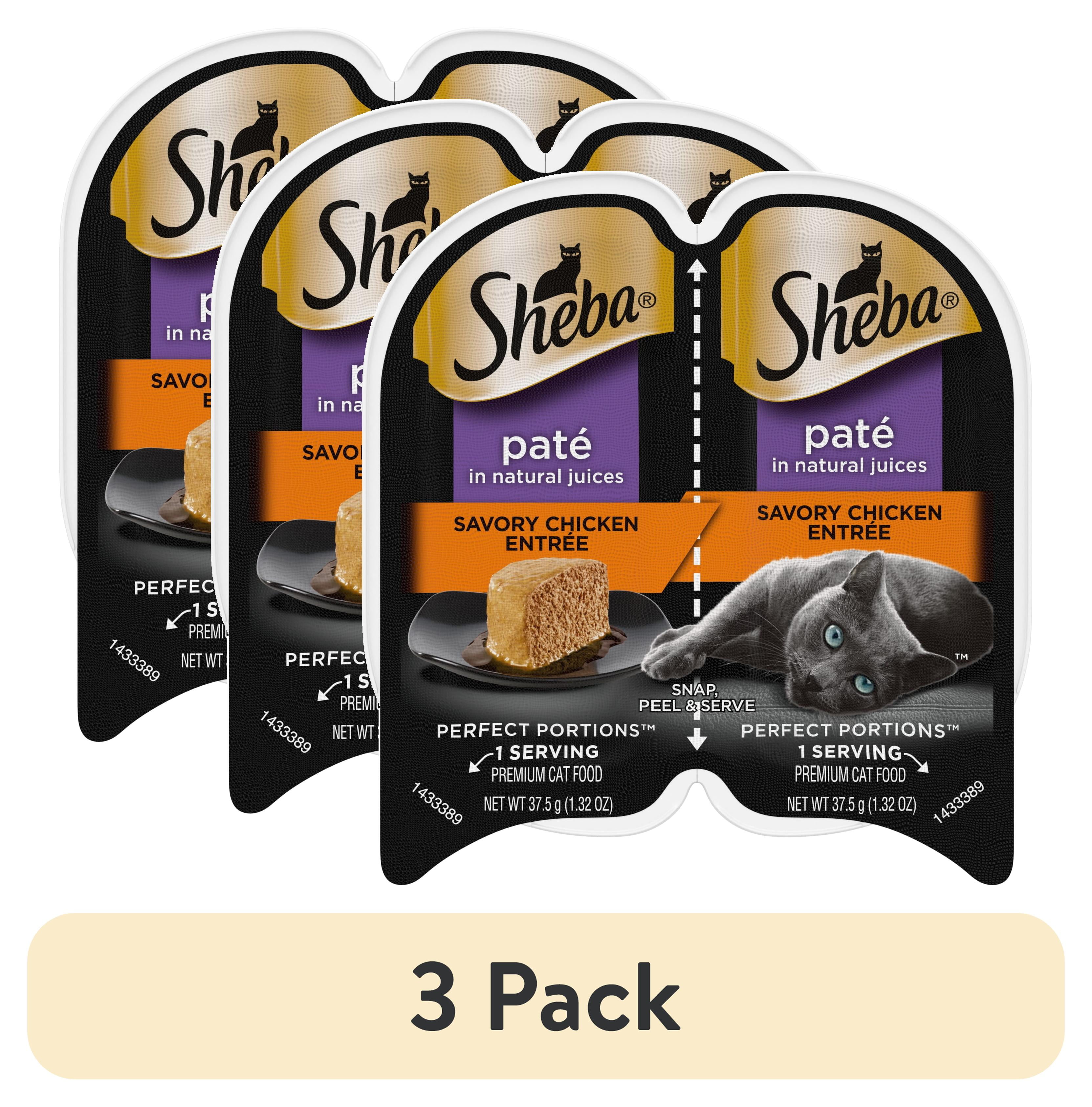 (3 pack) Sheba Wet Cat Food Pate, Savory Chicken Entree, 2.6 oz Perfect ...