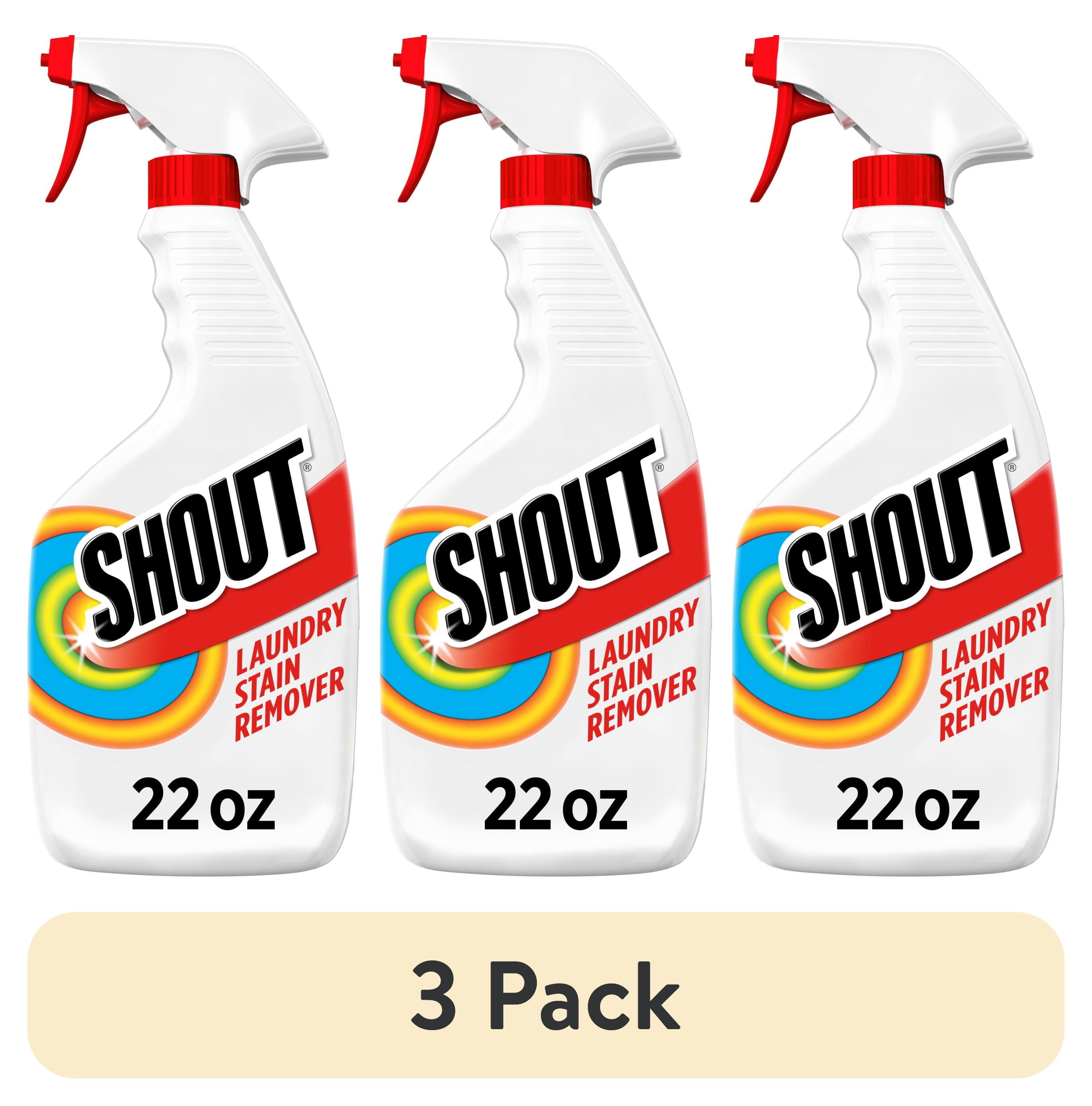 (3 pack) Shout Active Enzyme Laundry Stain Remover Spray, Triple-Acting Formula Clings ...