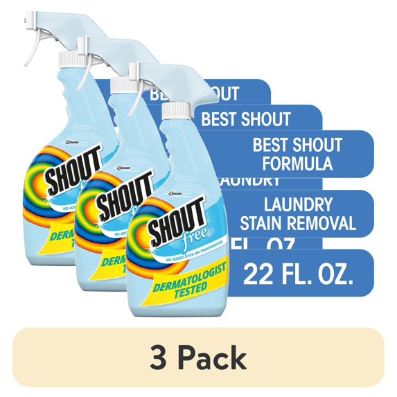 (3 pack) Shout Free Laundry Stain Remover, 22 Ounce, Triple-Acting ...
