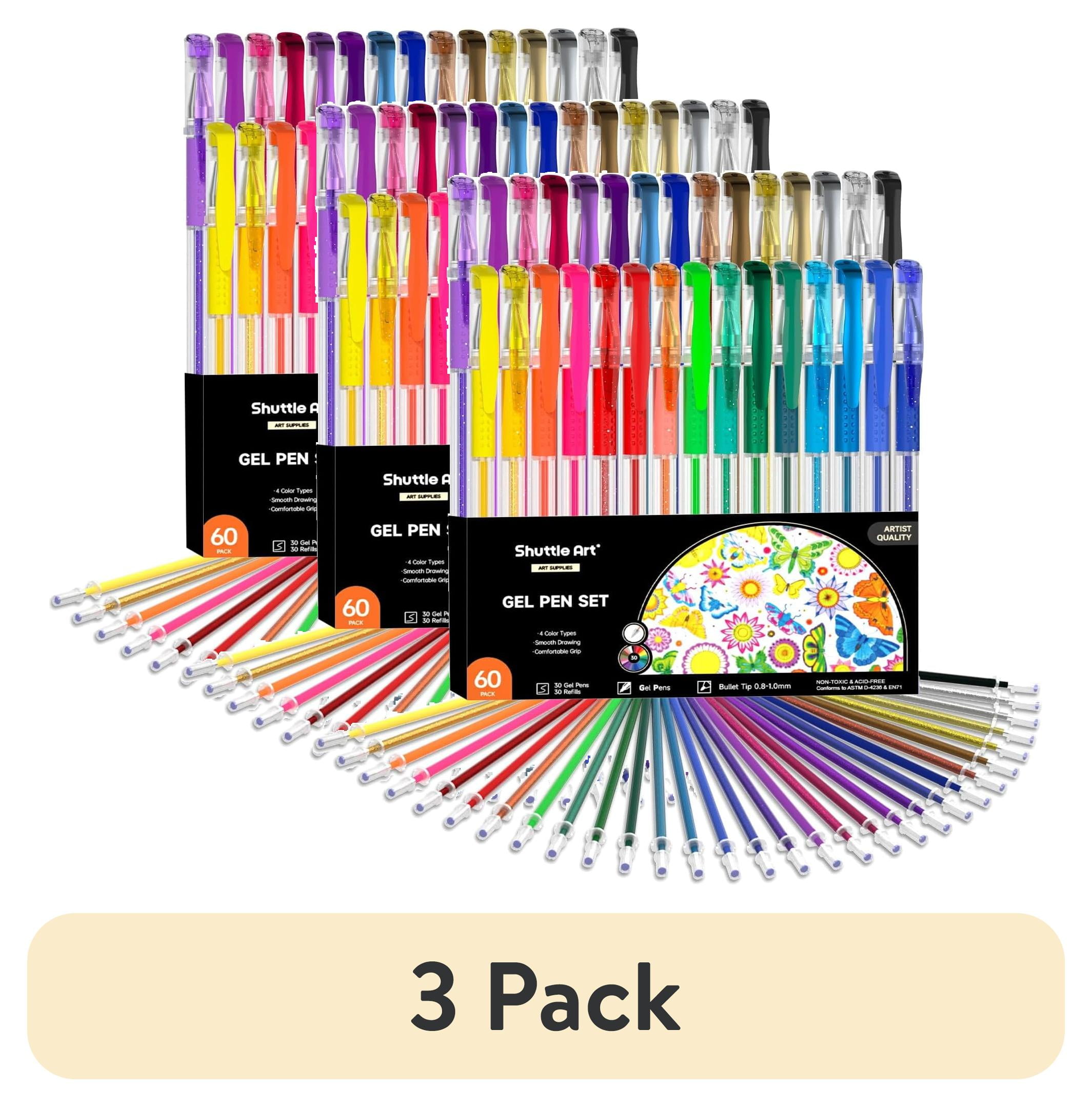 (3 pack) Shuttle Art Gel Pens, 60 Pack Gel Pen Set 30 Colored Gel Pen ...