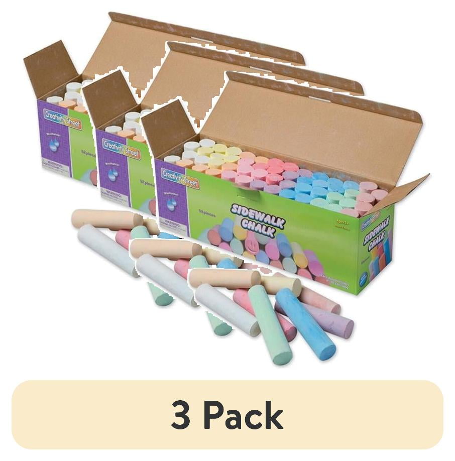 (3 pack) Sidewalk Chalk, Assorted Colors, 4", 52 Pieces Per Pack, 2 ...