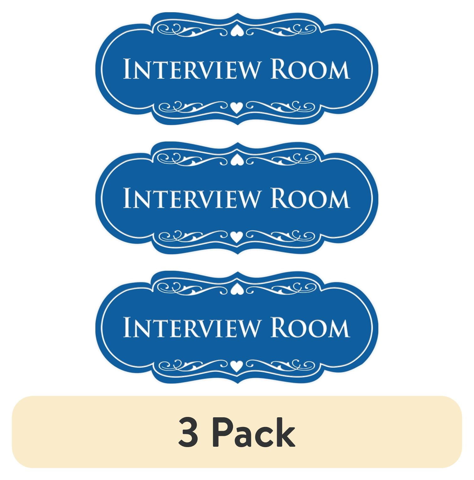 (3 pack) Signs ByLITA Designer Interview Room Sign (Blue) - Large ...