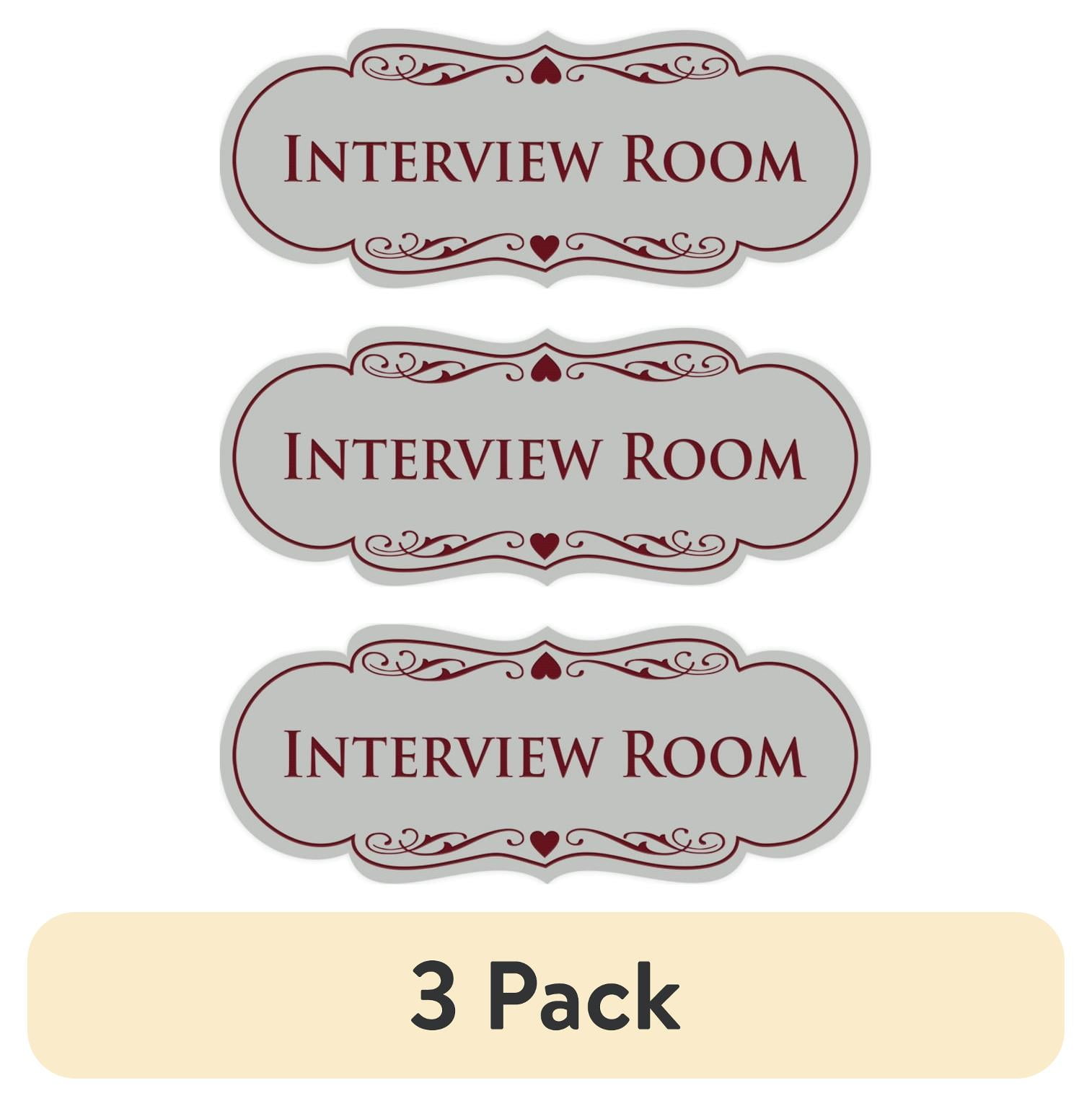 (3 pack) Signs ByLITA Designer Interview Room Sign (Light Grey ...
