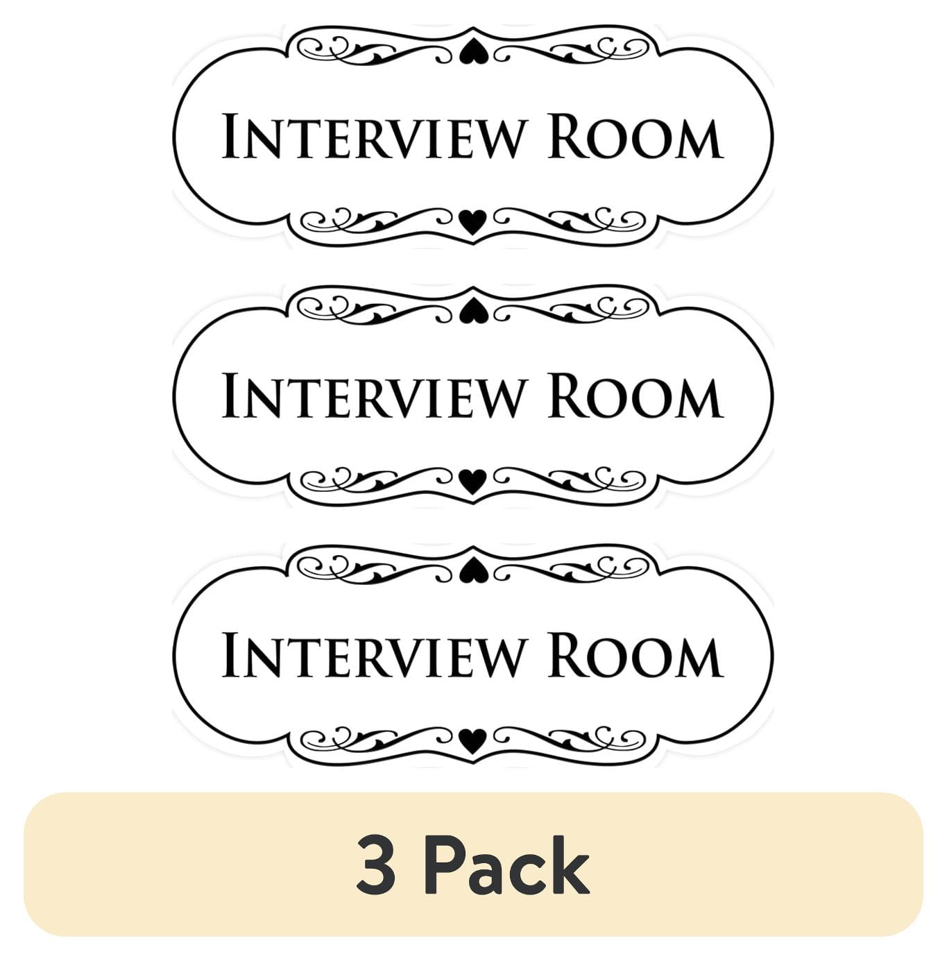 (3 pack) Signs ByLITA Designer Interview Room Sign (White) - Large ...