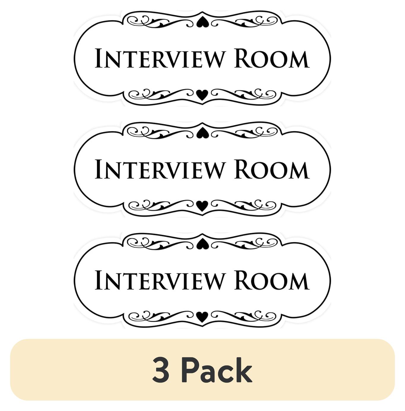 (3 pack) Signs ByLITA Designer Interview Room Sign (White) - Small ...