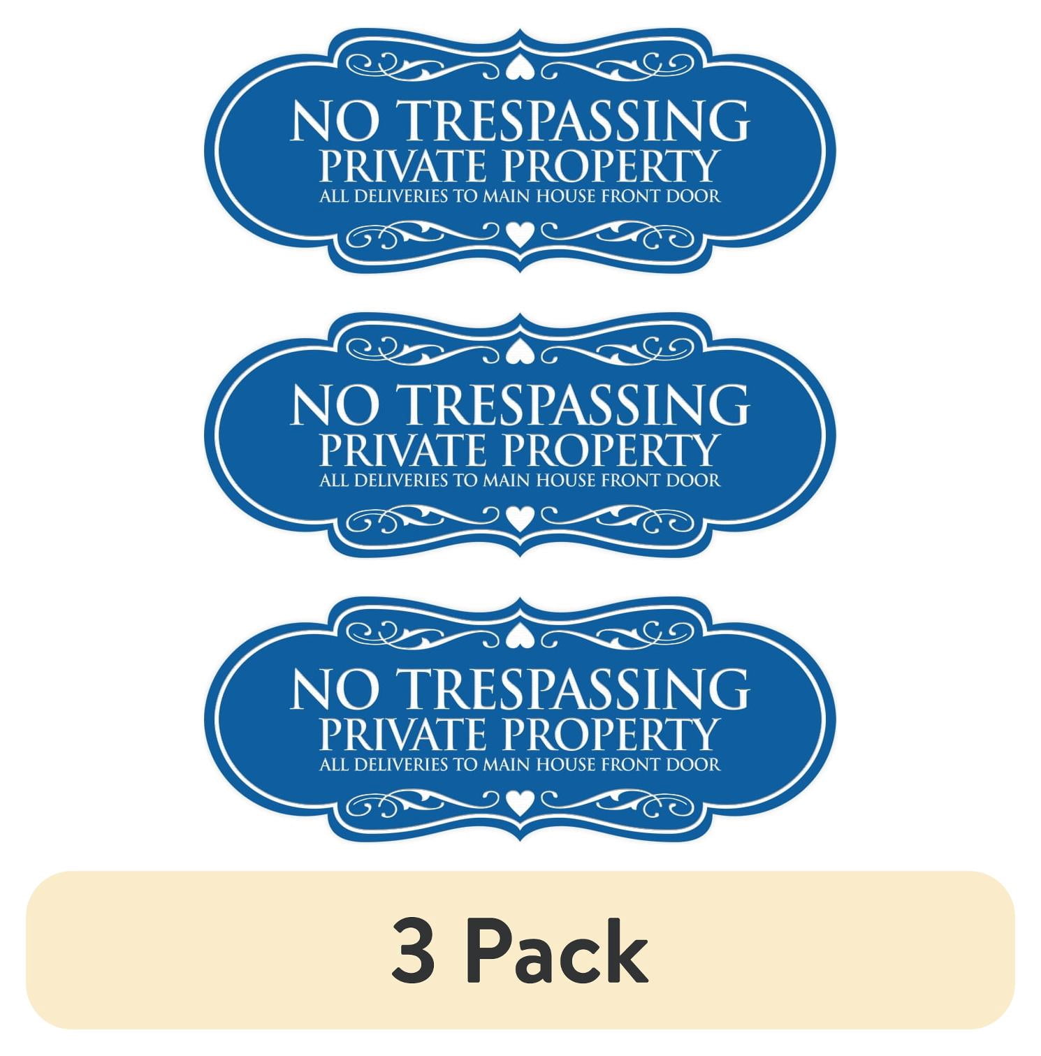 (3 pack) Signs ByLITA Designer No Trespassing Private Property Sign All ...