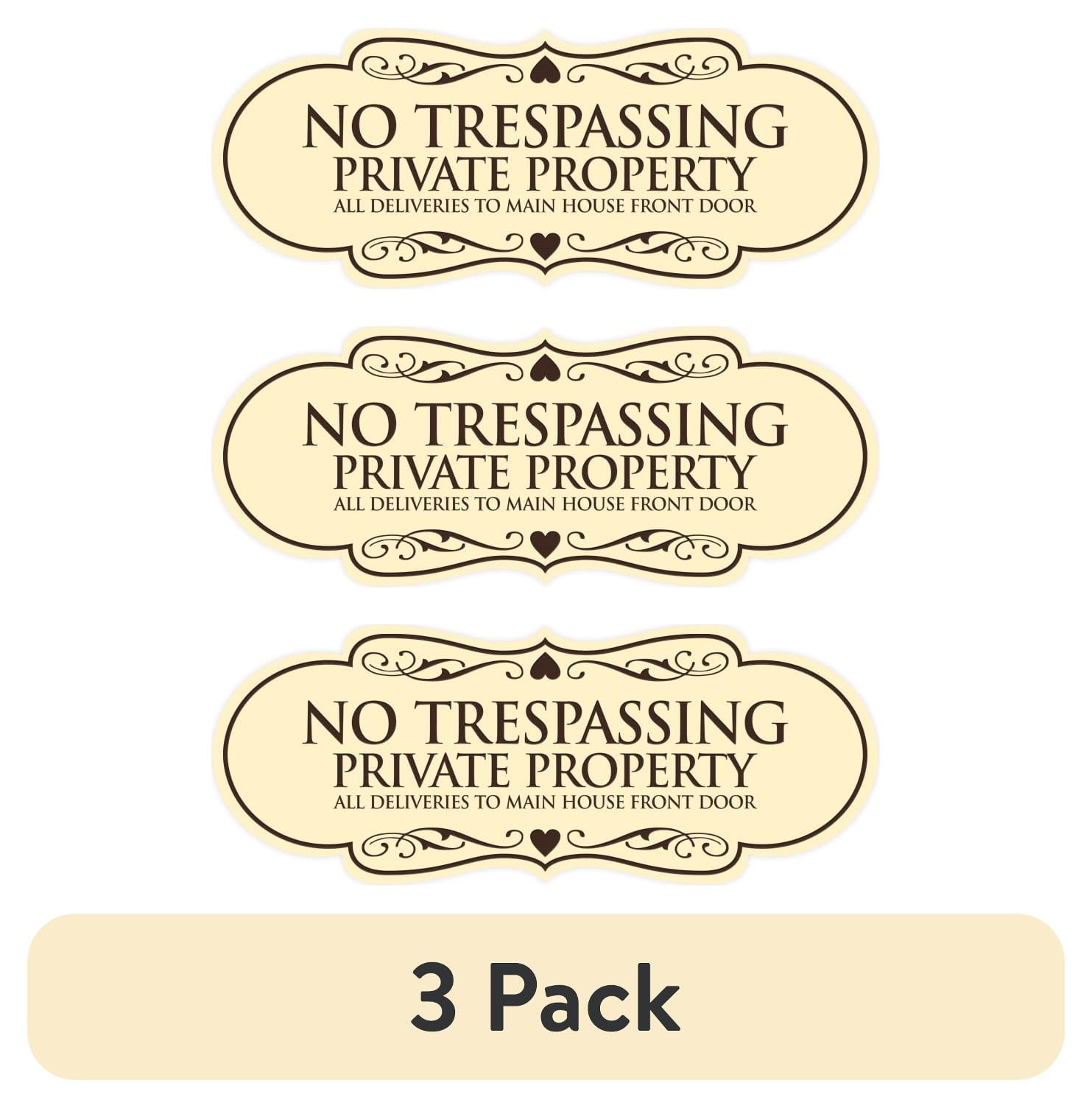 (3 pack) Signs ByLITA Designer No Trespassing Private Property Sign All ...