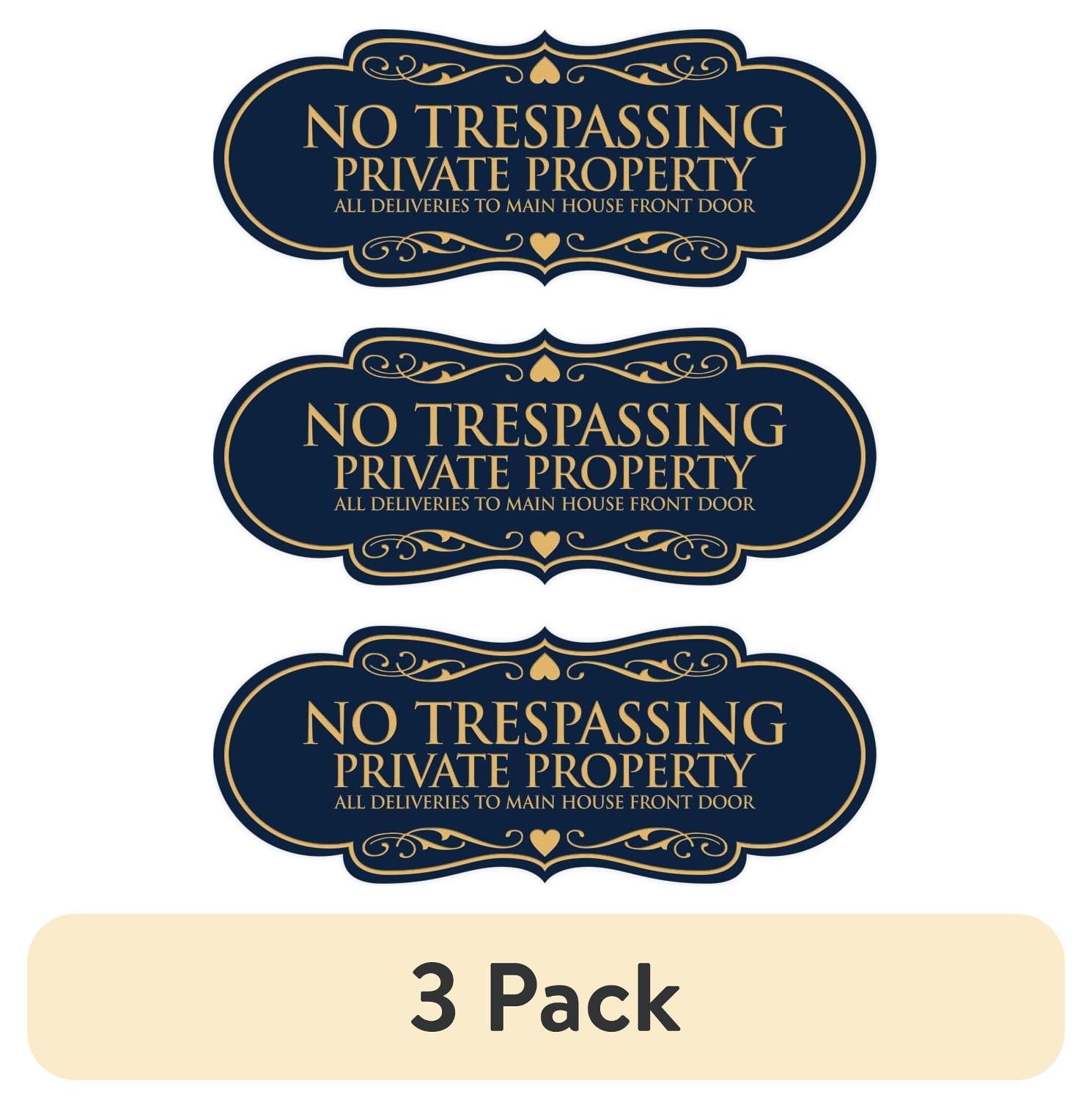 (3 pack) Signs ByLITA Designer No Trespassing Private Property Sign All ...