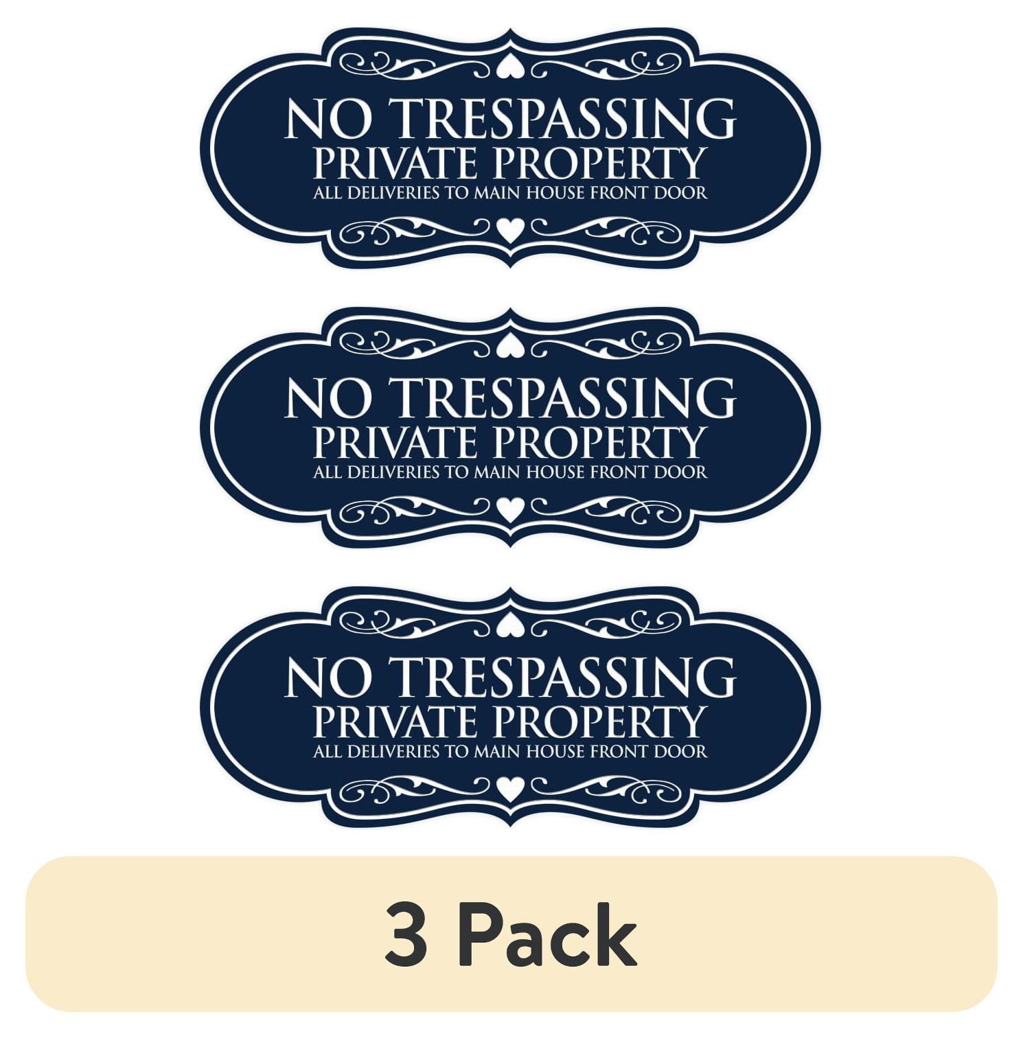 (3 pack) Signs ByLITA Designer No Trespassing Private Property Sign All ...