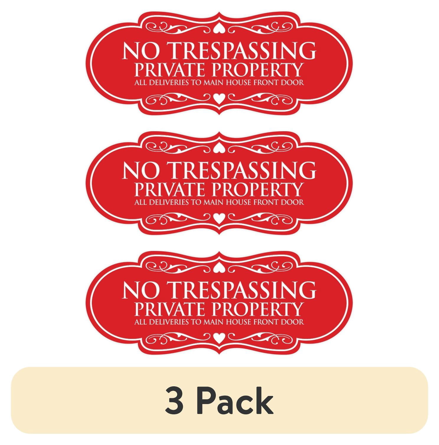 (3 pack) Signs ByLITA Designer No Trespassing Private Property Sign All ...