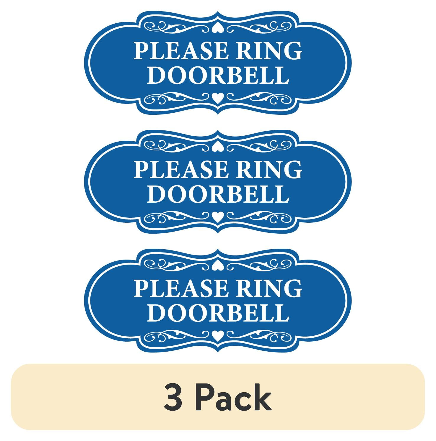 (3 pack) Signs ByLITA Designer Please Ring Doorbell Sign (Blue) - Large ...