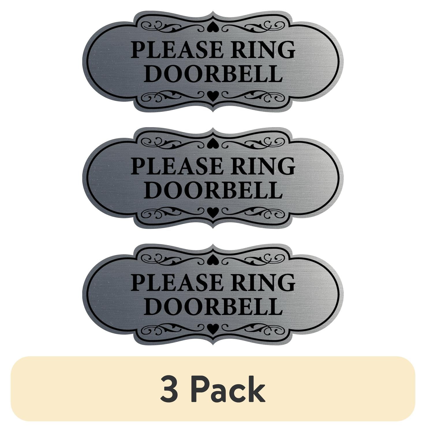 (3 pack) Signs ByLITA Designer Please Ring Doorbell Sign (Brushed ...