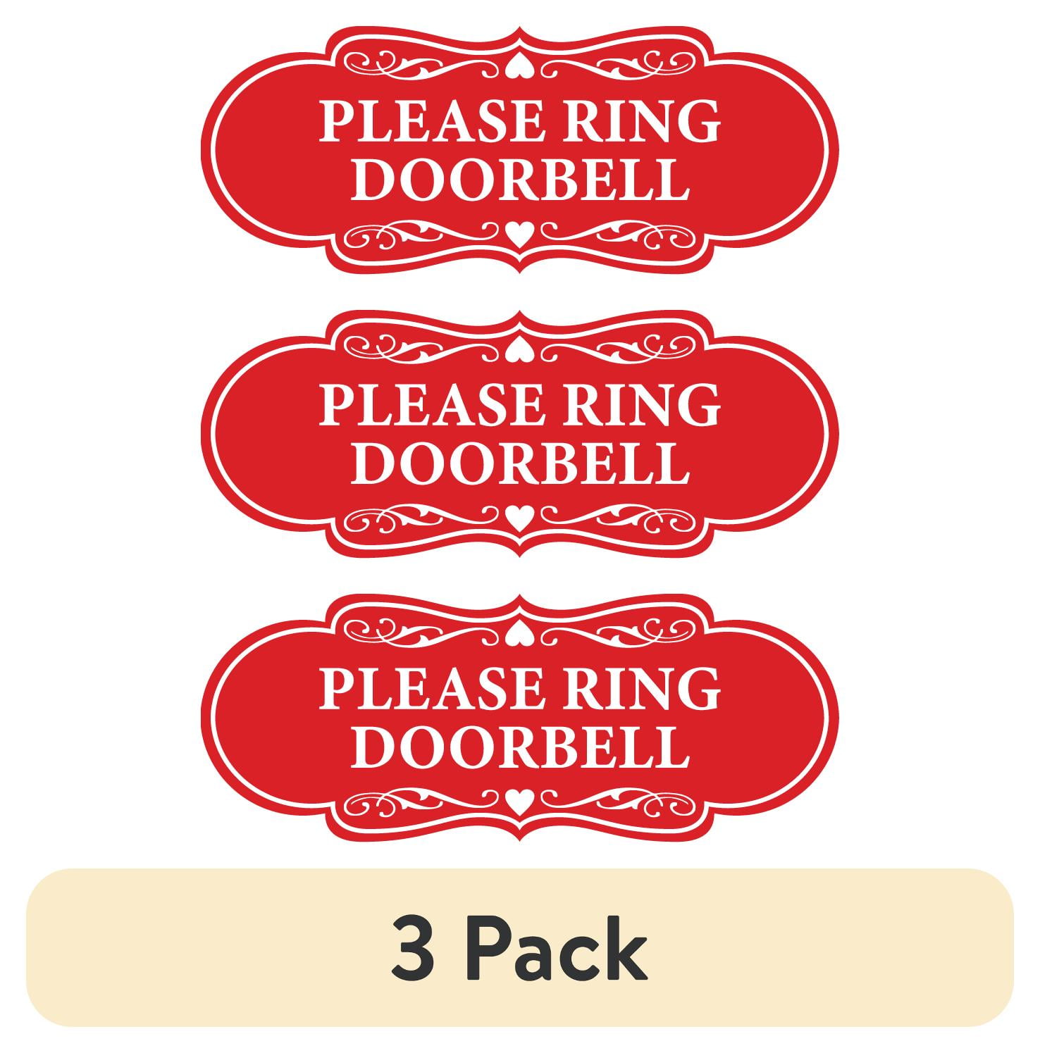 (3 pack) Signs ByLITA Designer Please Ring Doorbell Sign (Red) - Large ...