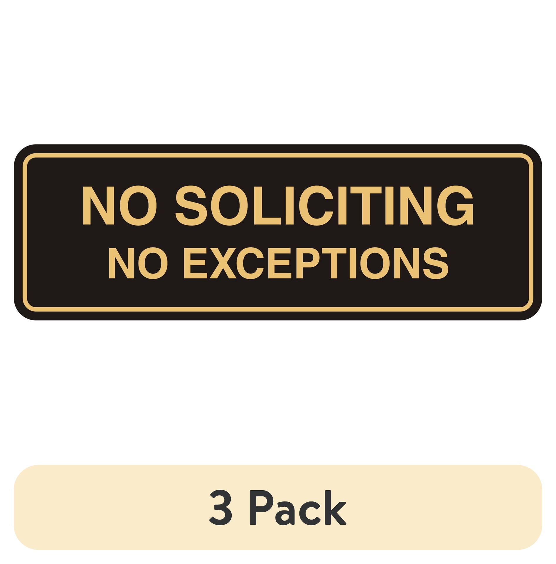 (3 pack) Signs ByLITA Standard No Soliciting No Exceptions Sign (Black ...