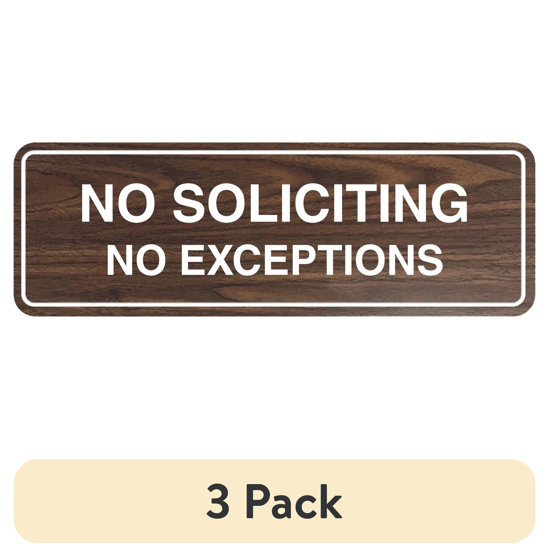(3 pack) Signs ByLITA Standard No Soliciting No Exceptions Sign (Walnut ...