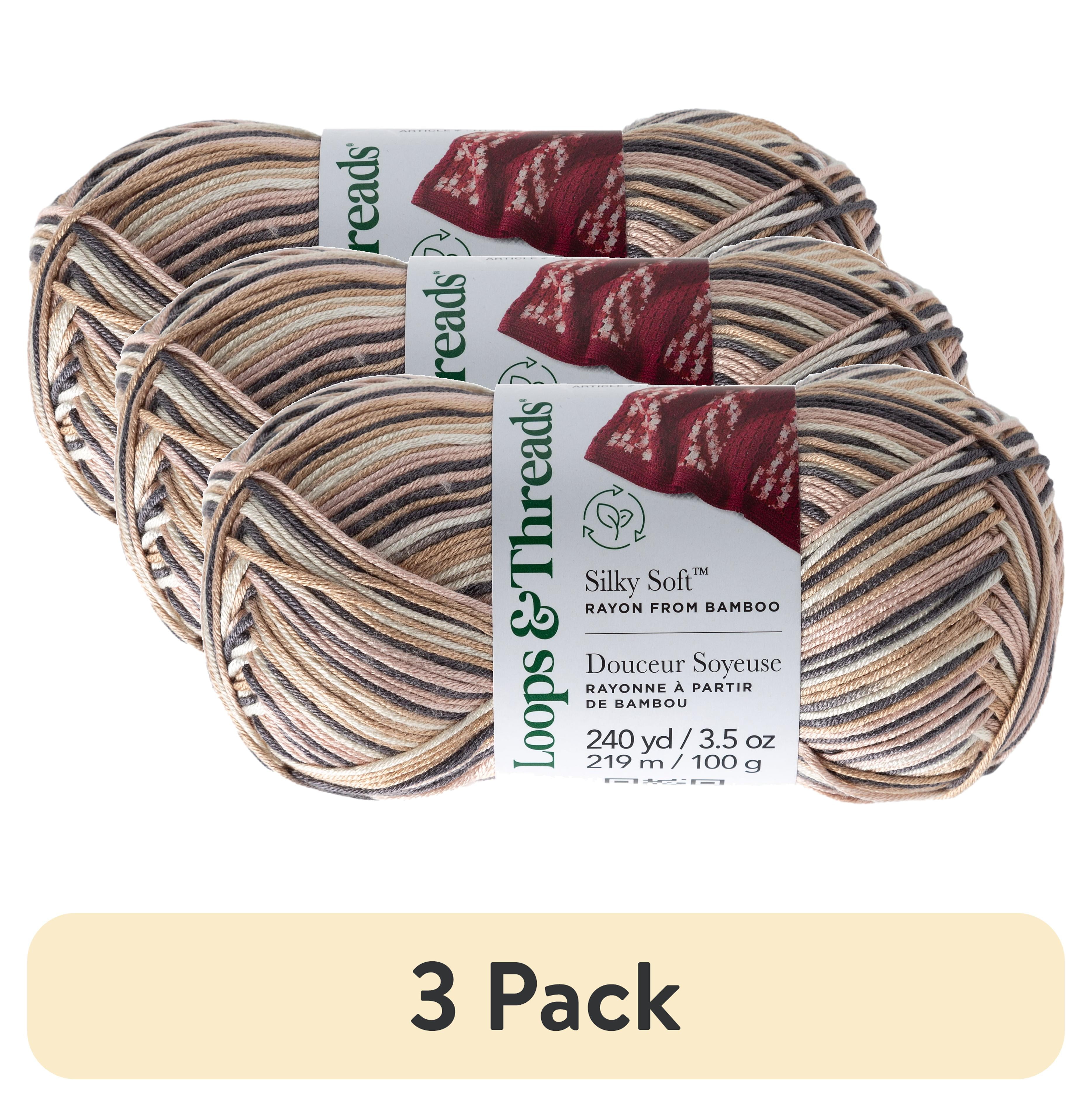(3 pack) Silky Soft Multi Yarn by Loops & Threads - Yarn for Knitting ...