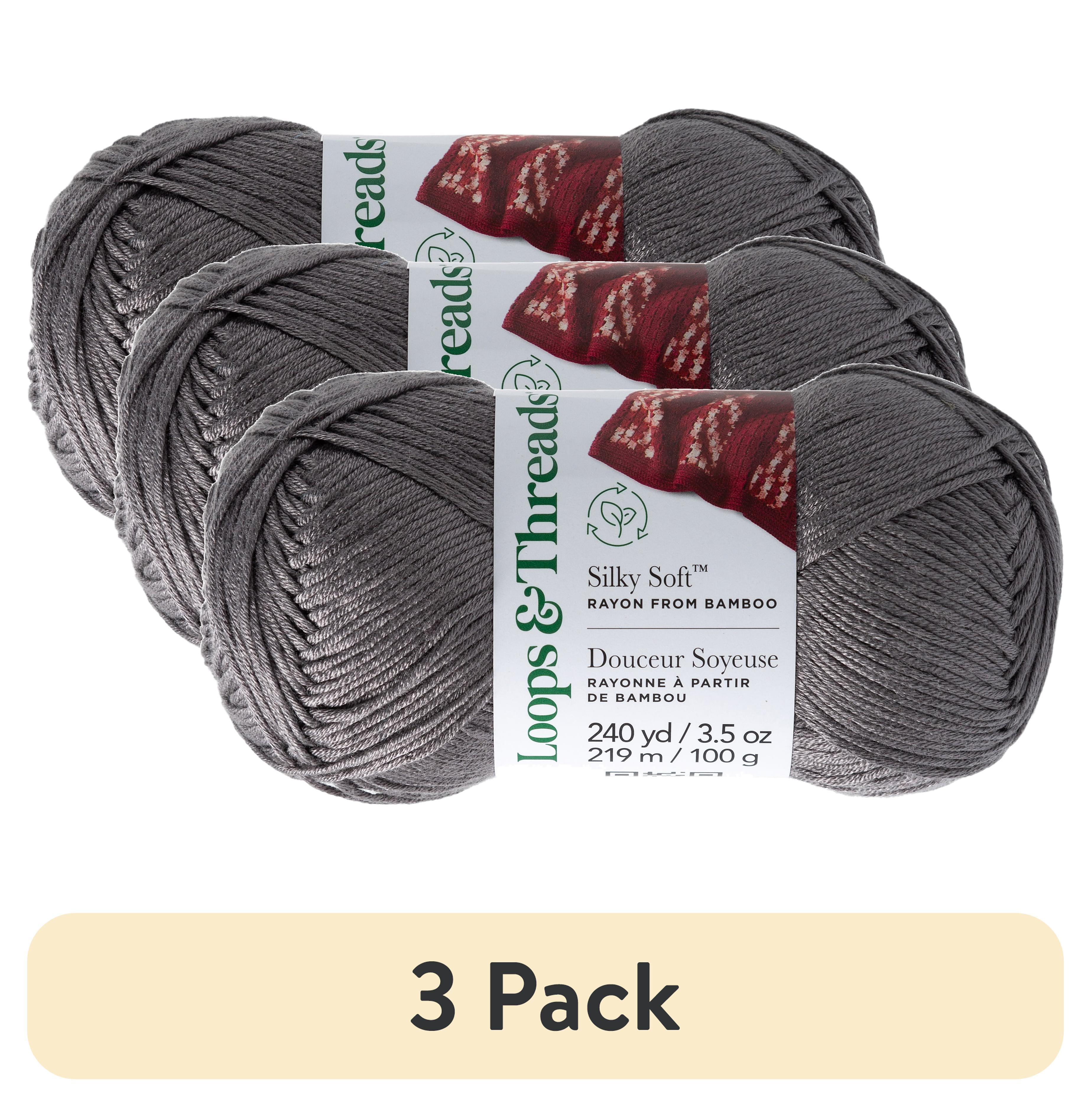 (3 pack) Silky Soft Yarn by Loops & Threads - Yarn for Knitting ...