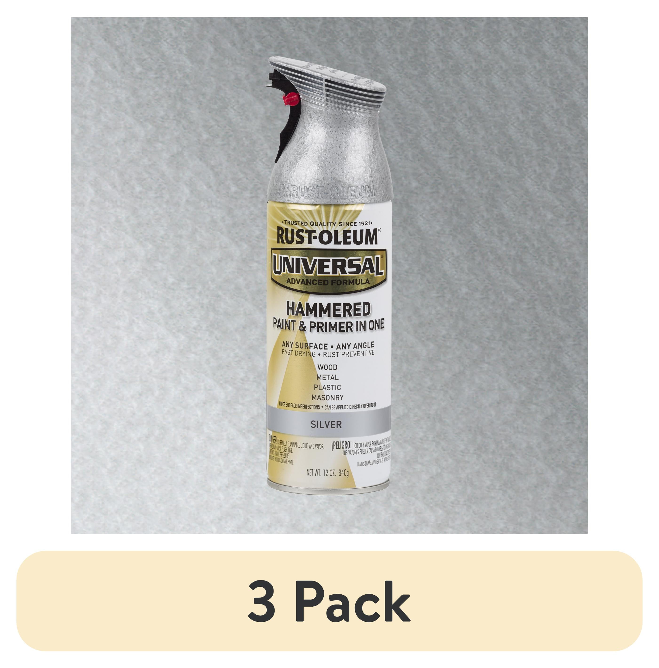 (3 pack) Silver, Rust-Oleum Universal Hammered Paint & Primer Spray ...