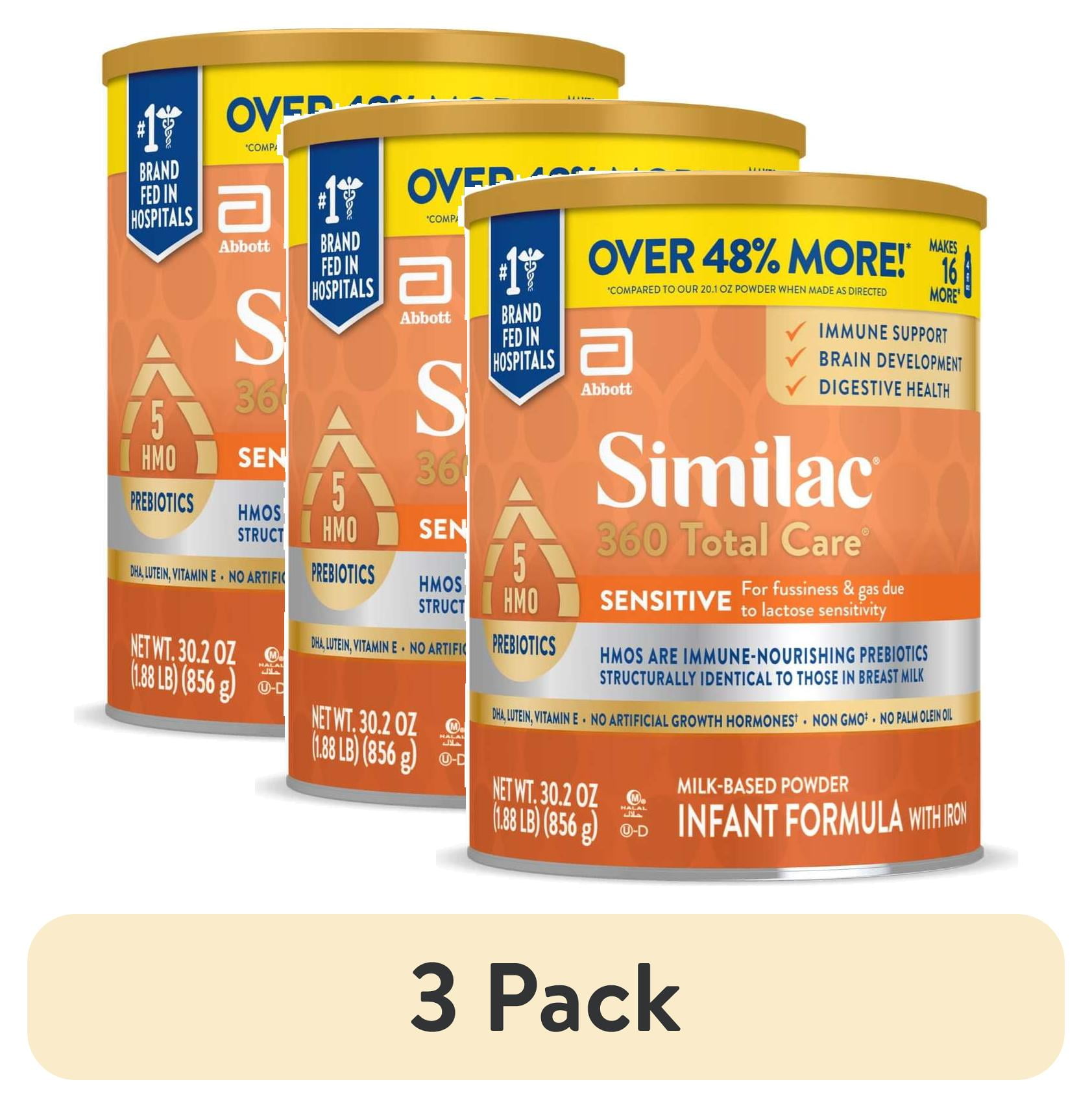(3 pack) Similac 360 Total Care Sensitive Baby Formula Powder, Has 5 ...