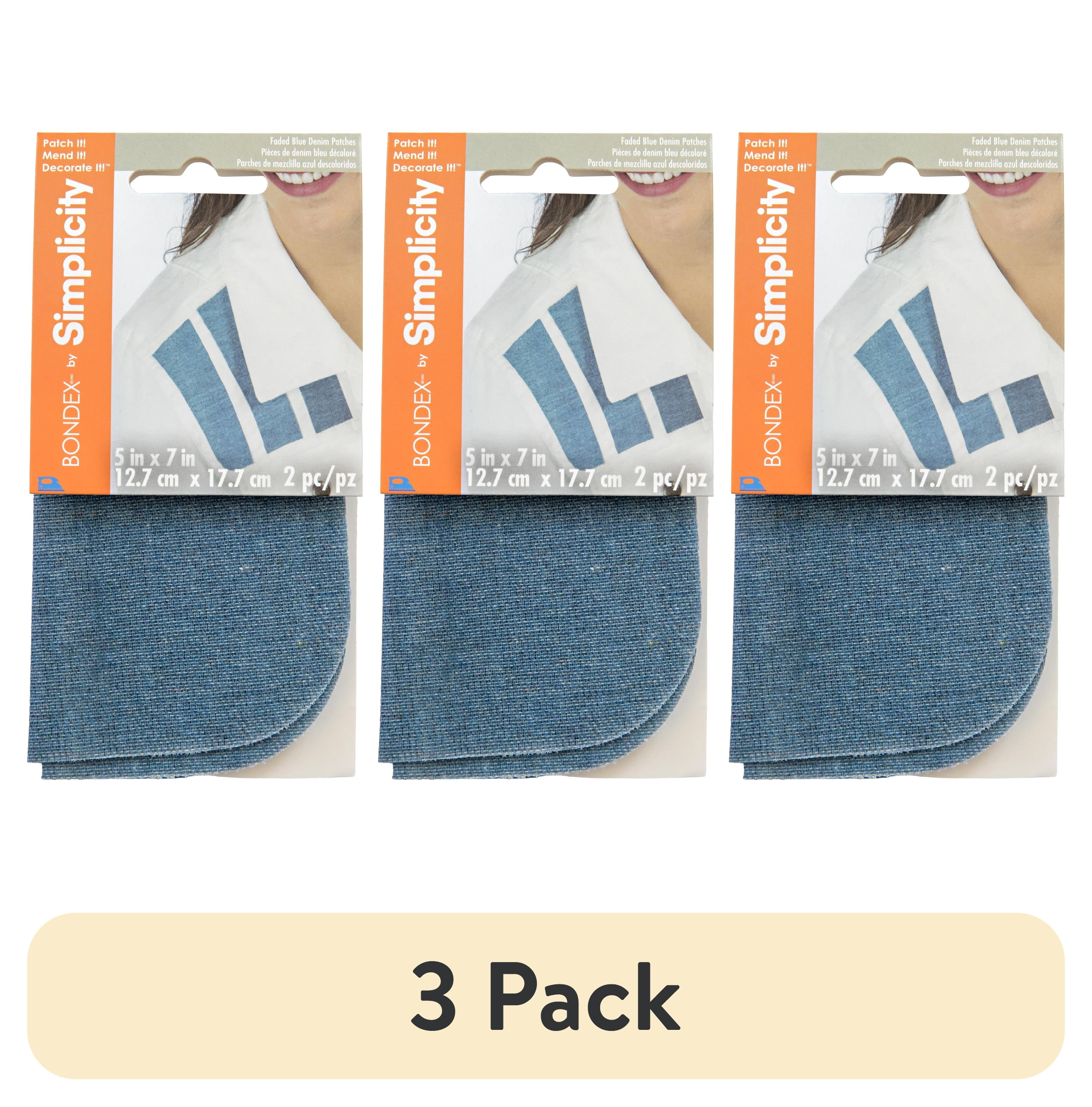 (3 pack) Simplicity Bondex 5" x 7" Faded Blue Denim Iron-On Patches, 2 ...