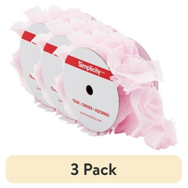 Offray Ribbon, Light Pink 1 1/2 inch Floral Satin Ribbon, 9 feet ...