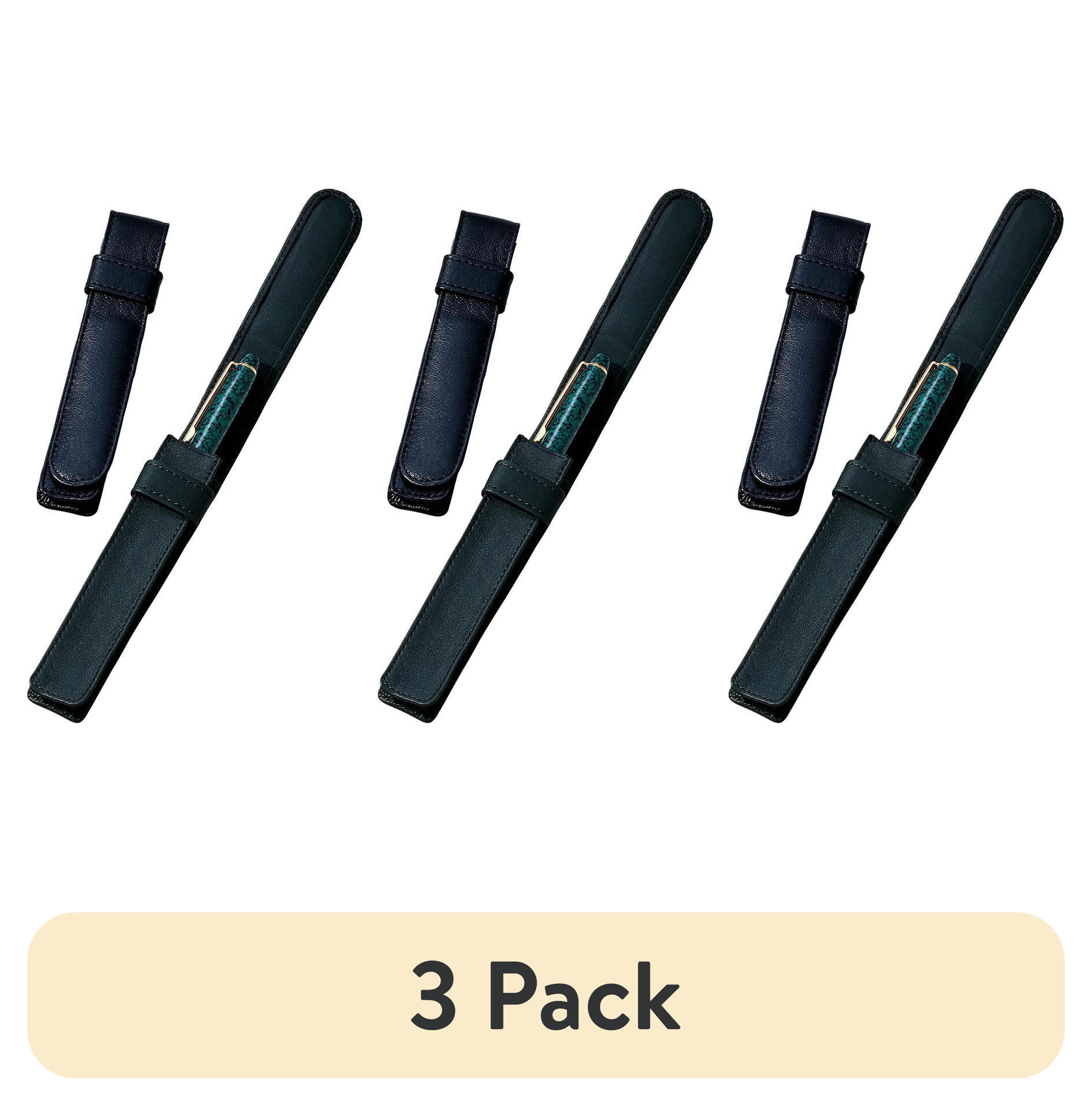 (3 pack) Single Pen Case in Nappa Leather with Tuck-In Flap (Key Lime ...