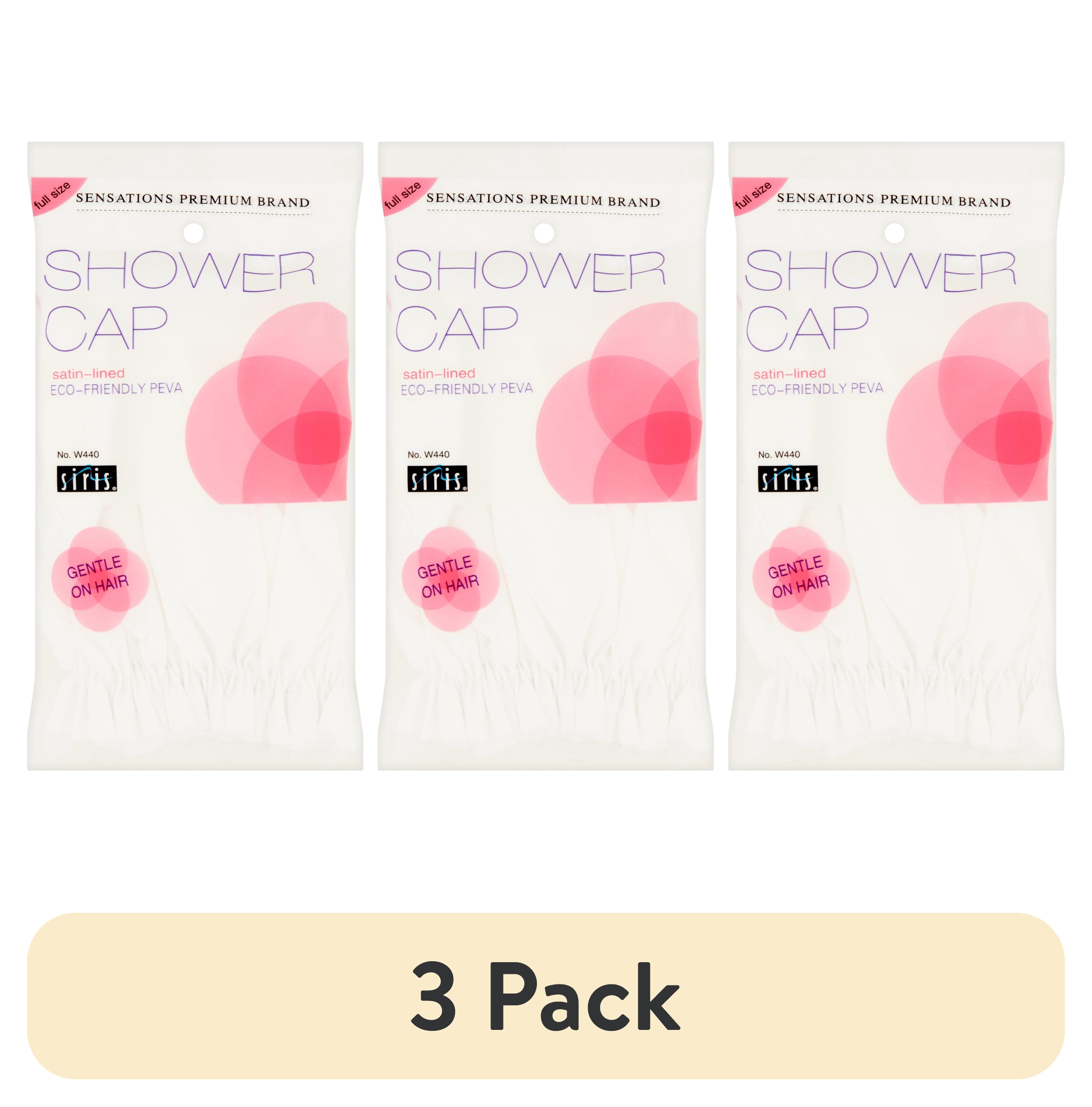 (3 pack) Siris Satin Lined Vinyl Shower Cap, Full Size, 1 Ea - Walmart.com