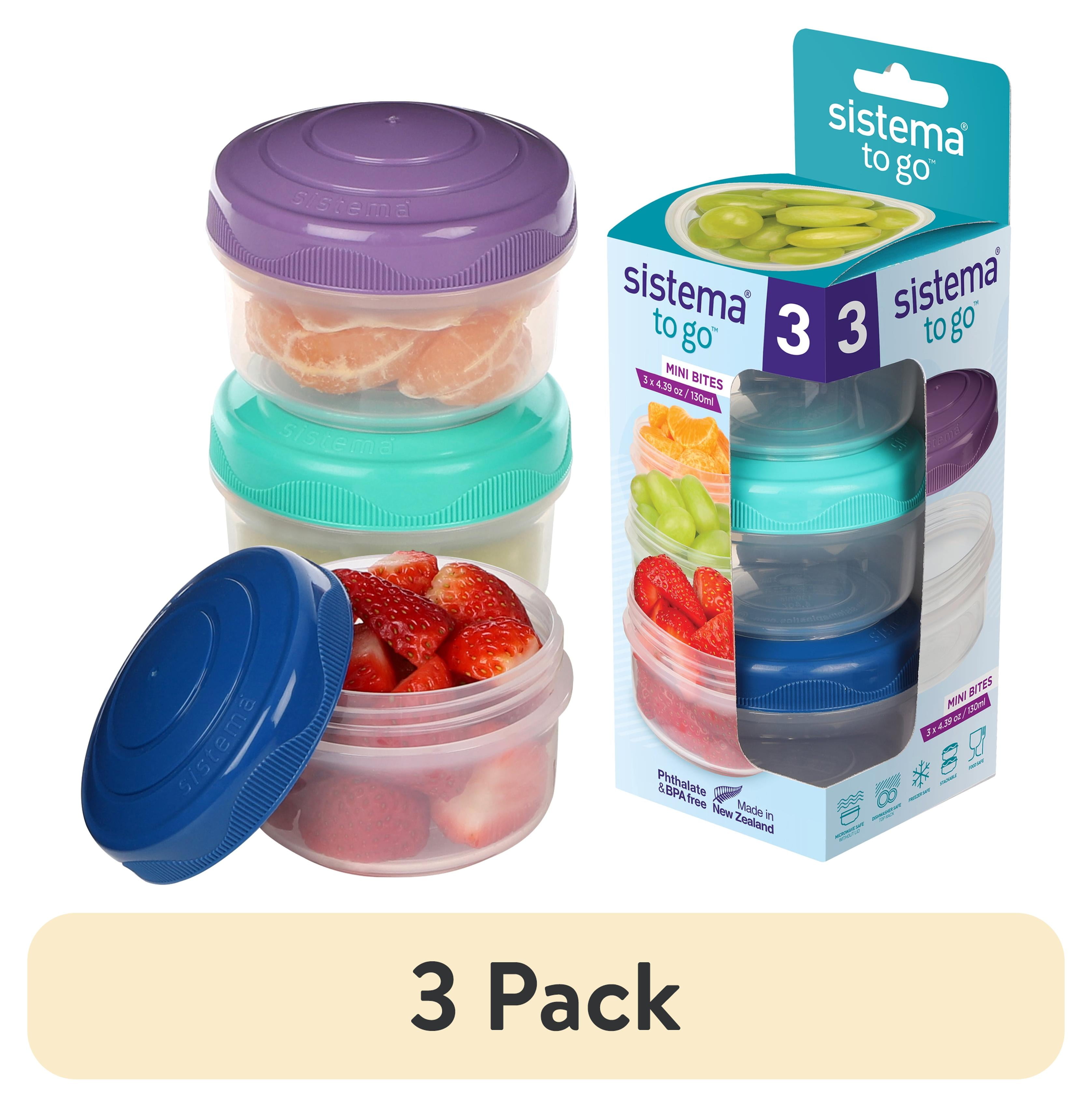 Sistema Mini Bites To Go 3-Pack Stackable Snack Containers, Seal-Tight ...