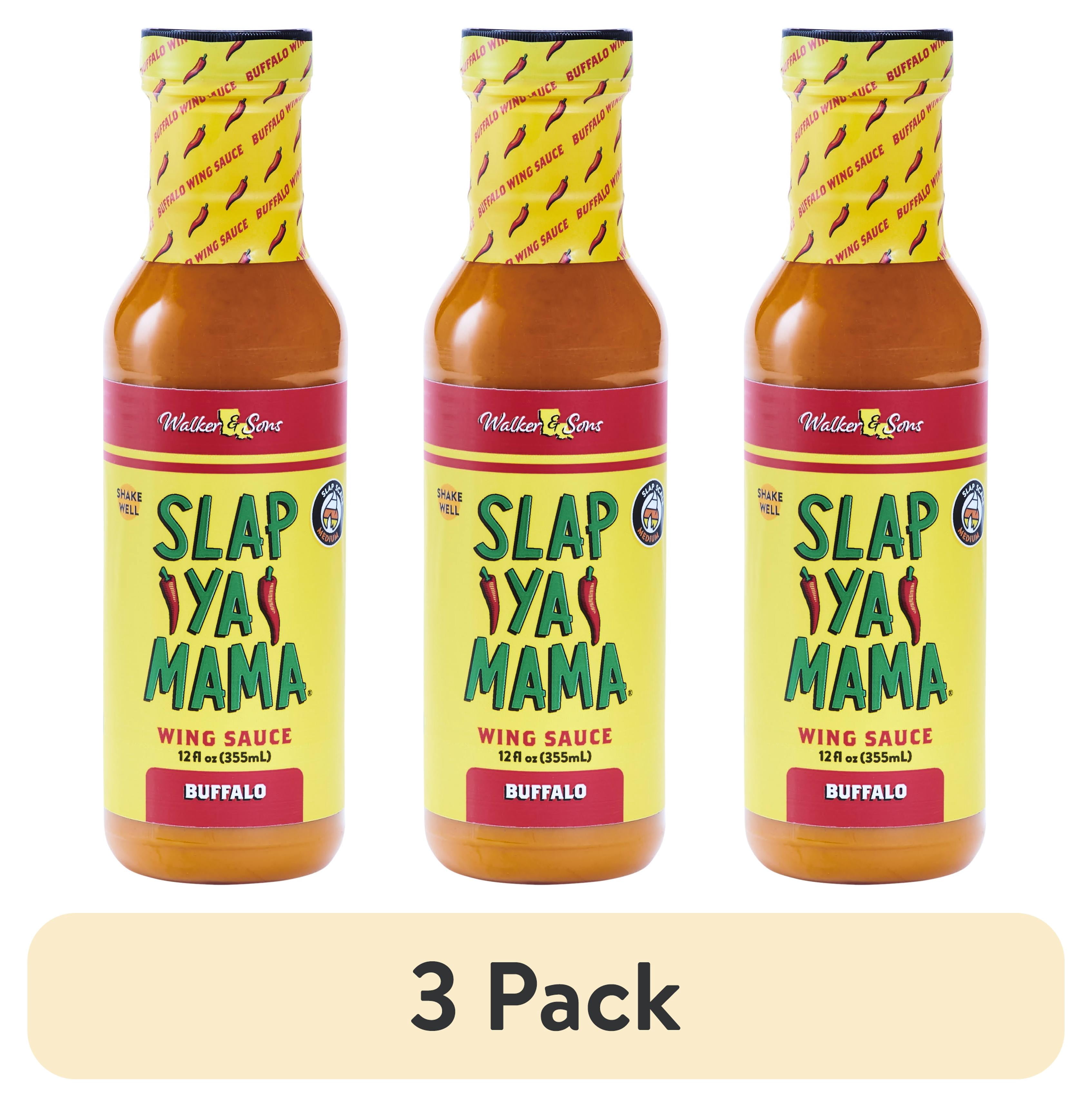 (3 pack) Slap Ya Mama Buffalo Wing Sauce, 12 fl oz Bottle – Buttery ...