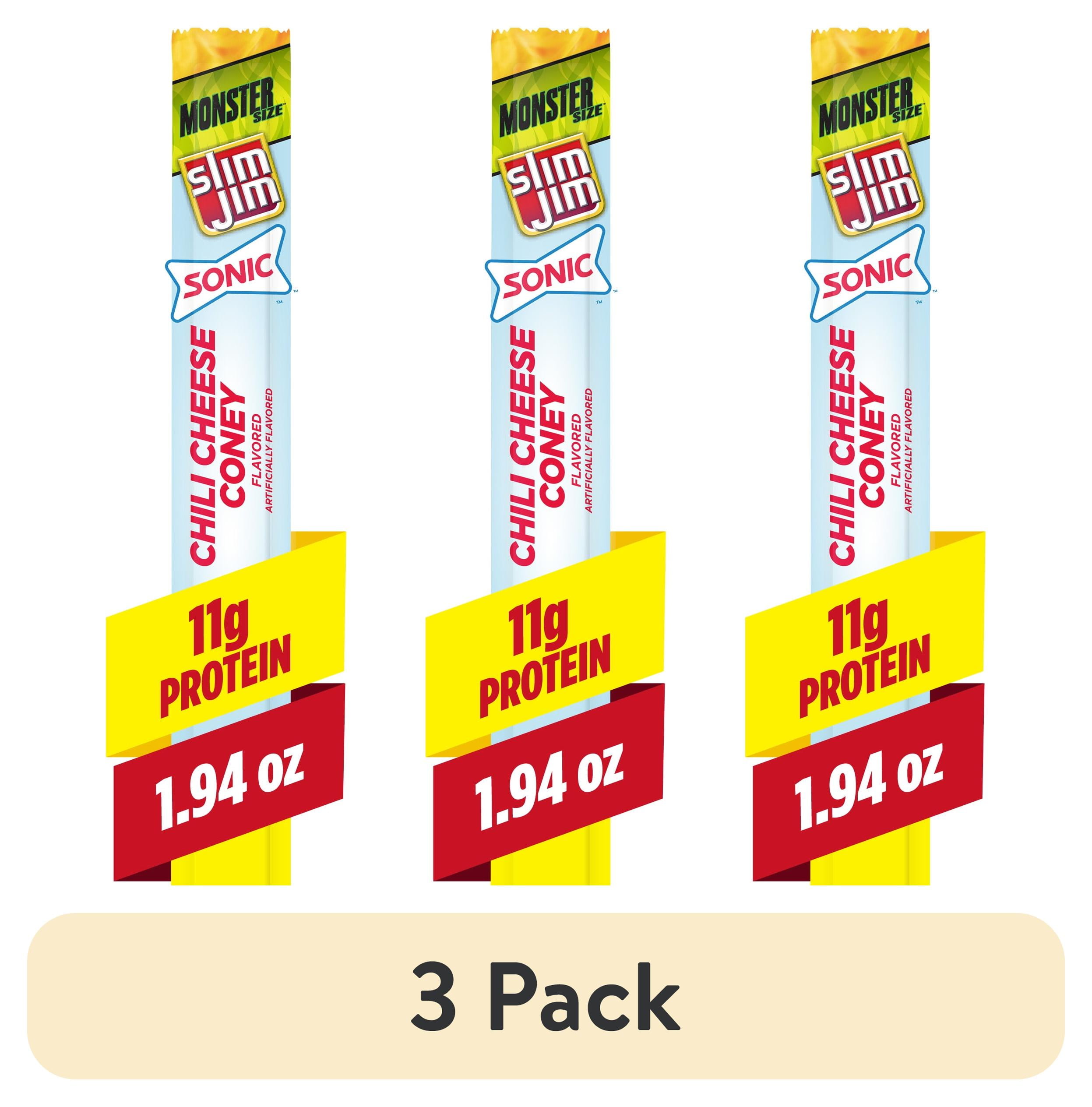 (3 pack) Slim Jim Monster Smoked Meat Sticks, Sonic Chili Cheese Coney ...